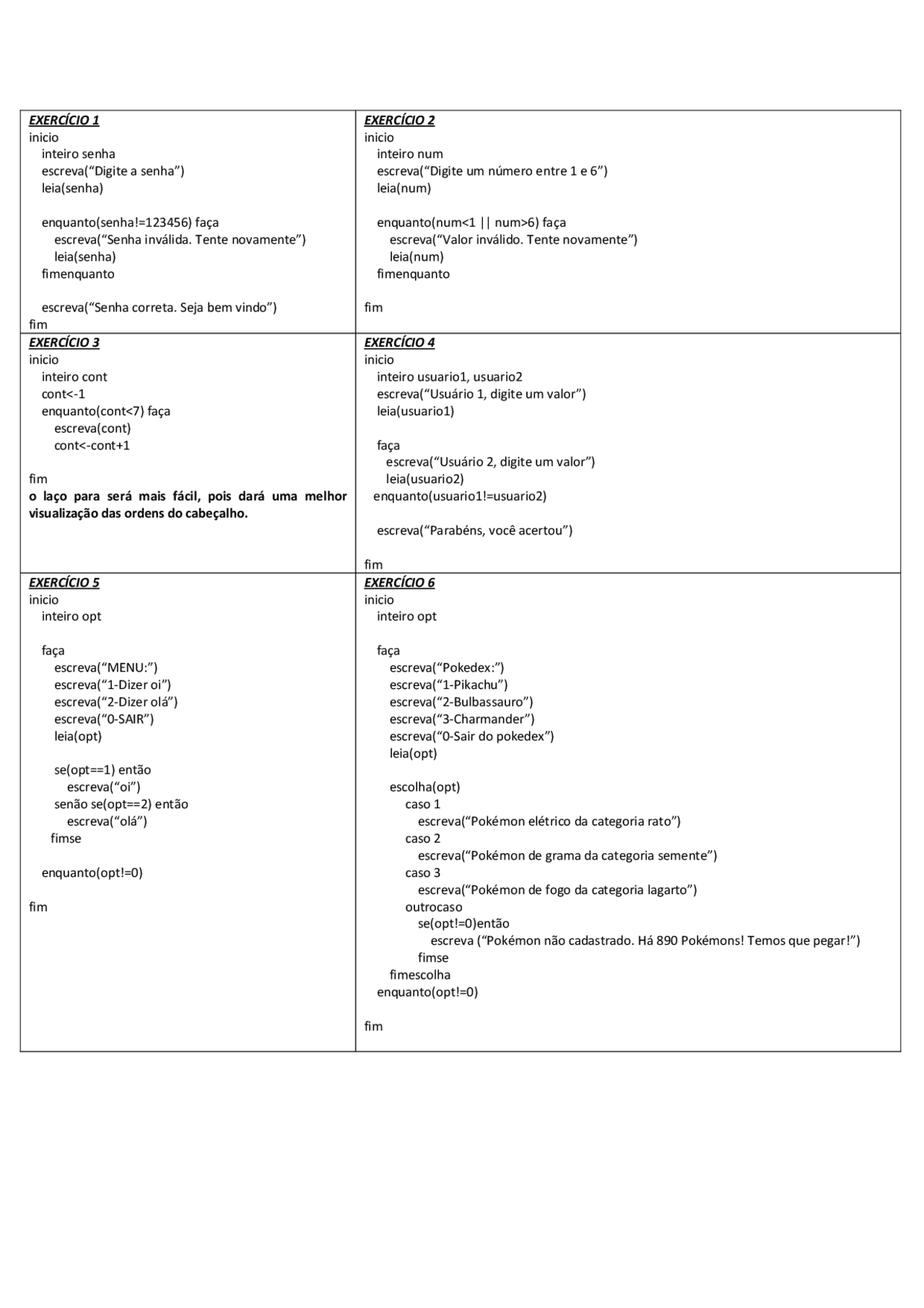 Algoritmos Docsity