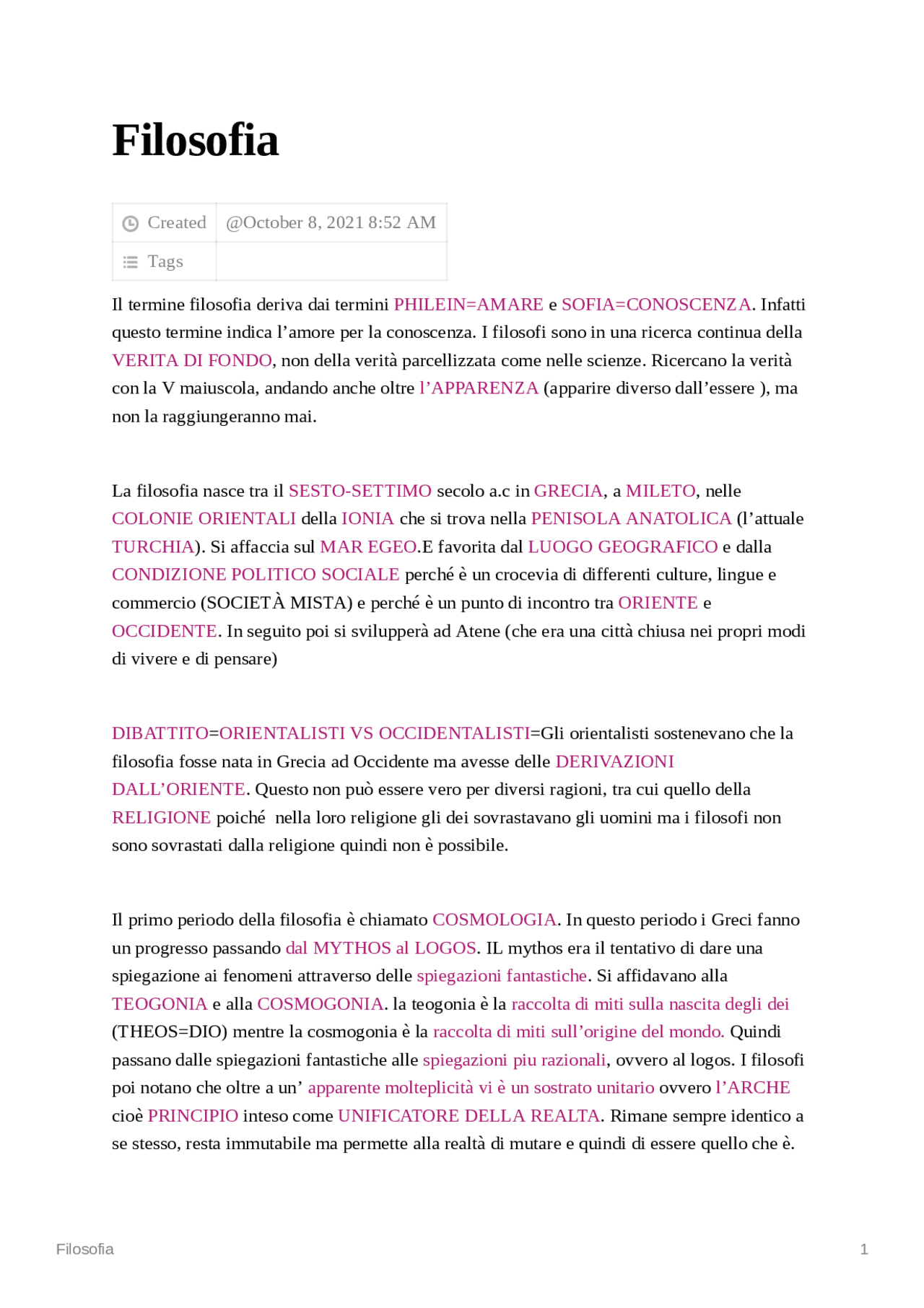 Nascita Filosofia E I Primi Filosofi Docsity