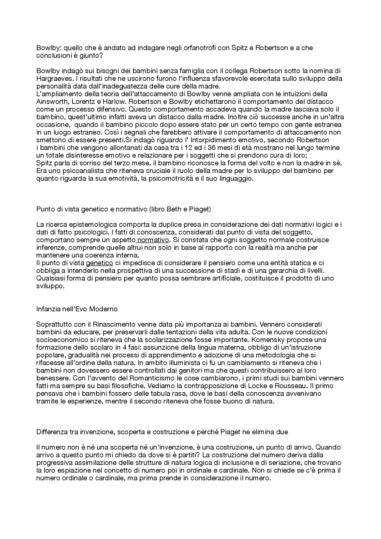 Domande E Risposte Esame Di Psicologia Dello Sviluppo Docsity