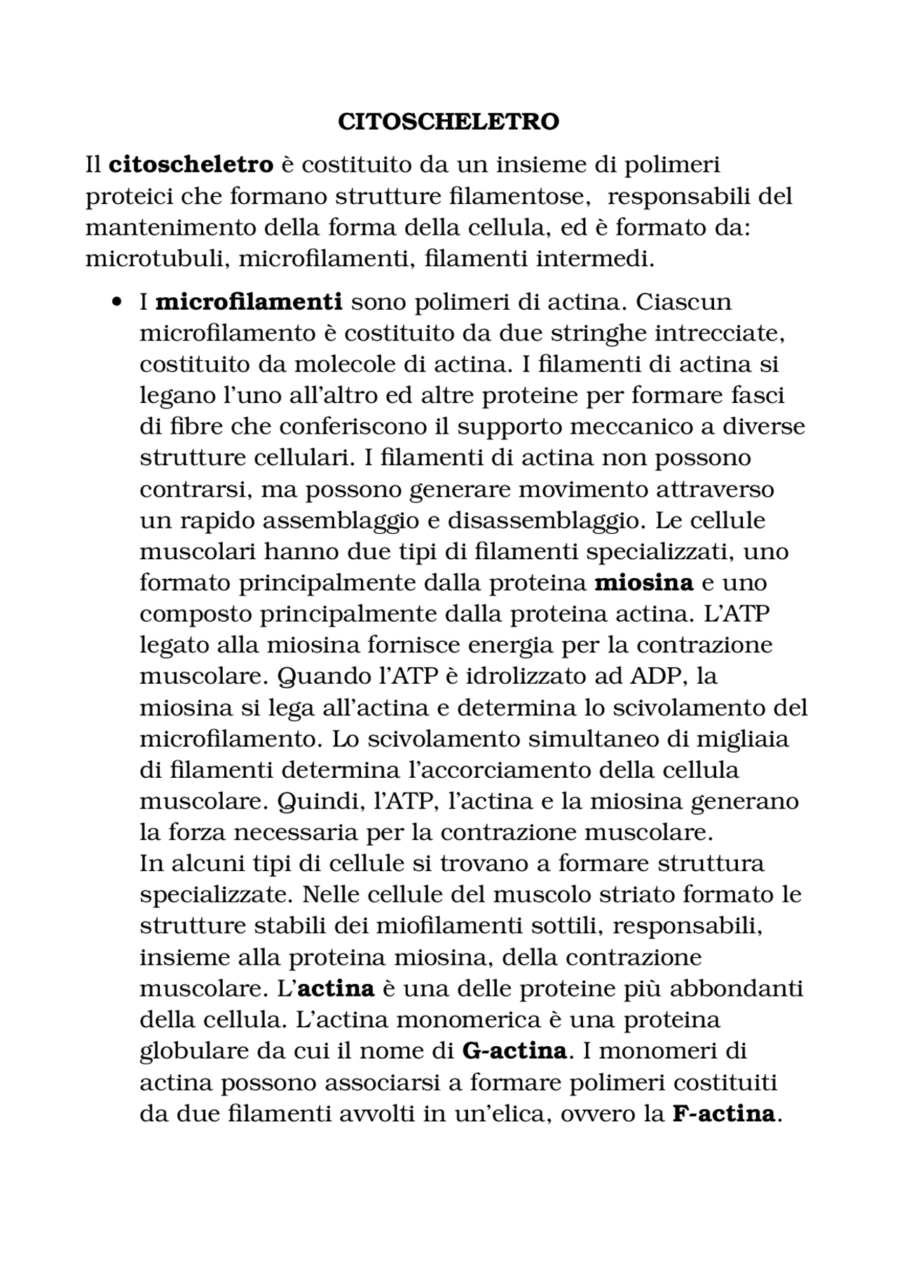 Citologia Citoscheletropdf Docsity