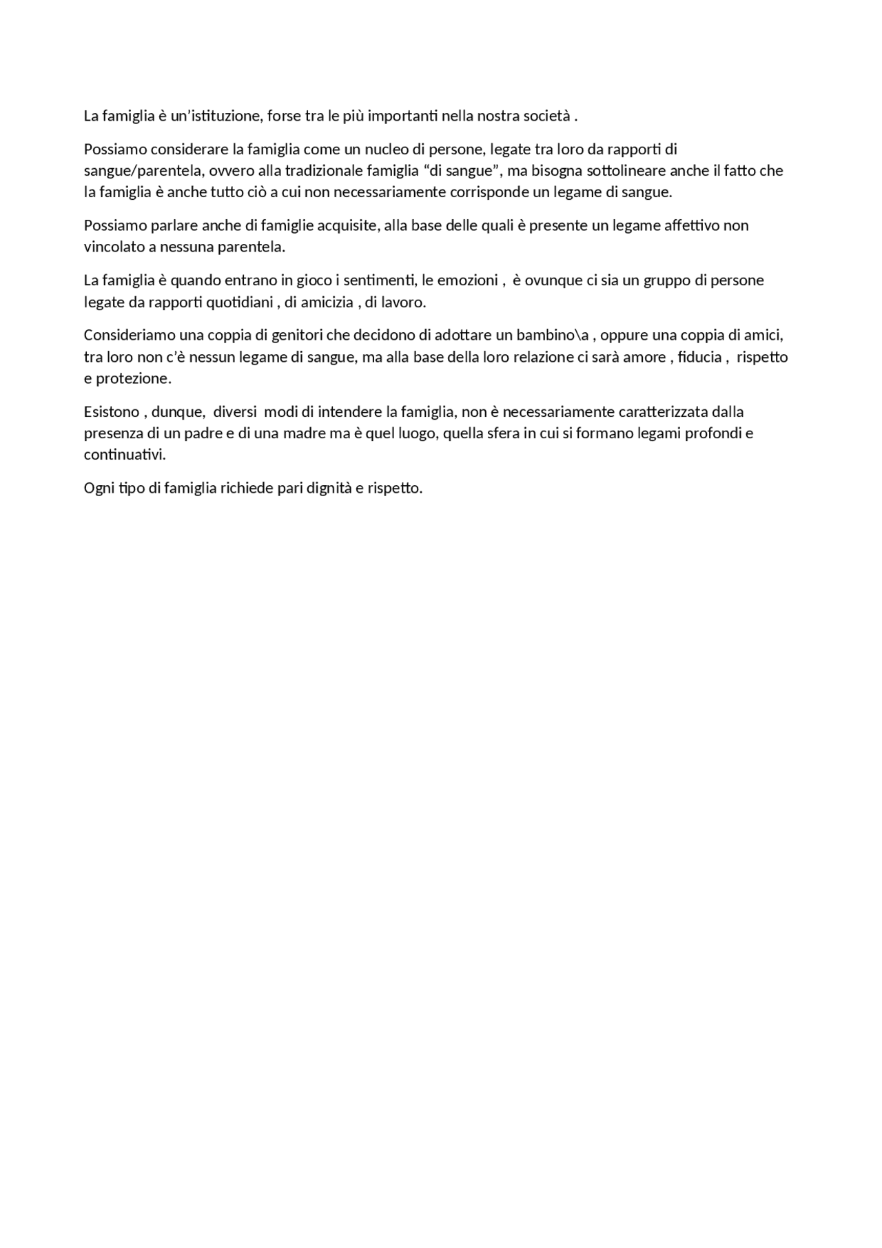Definizione Famiglia Docsity