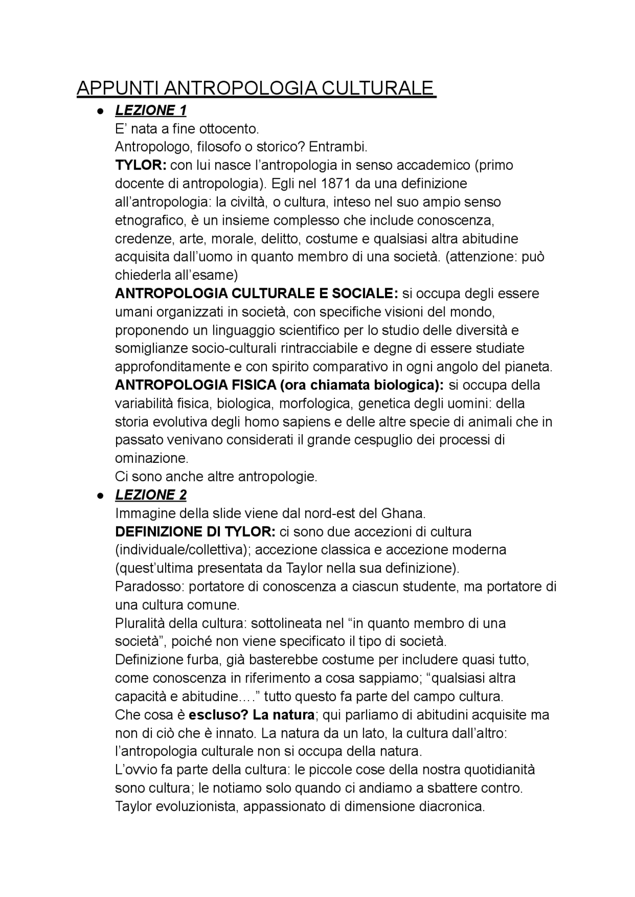 Appunti Di Antropologia Parte 5 Docsity