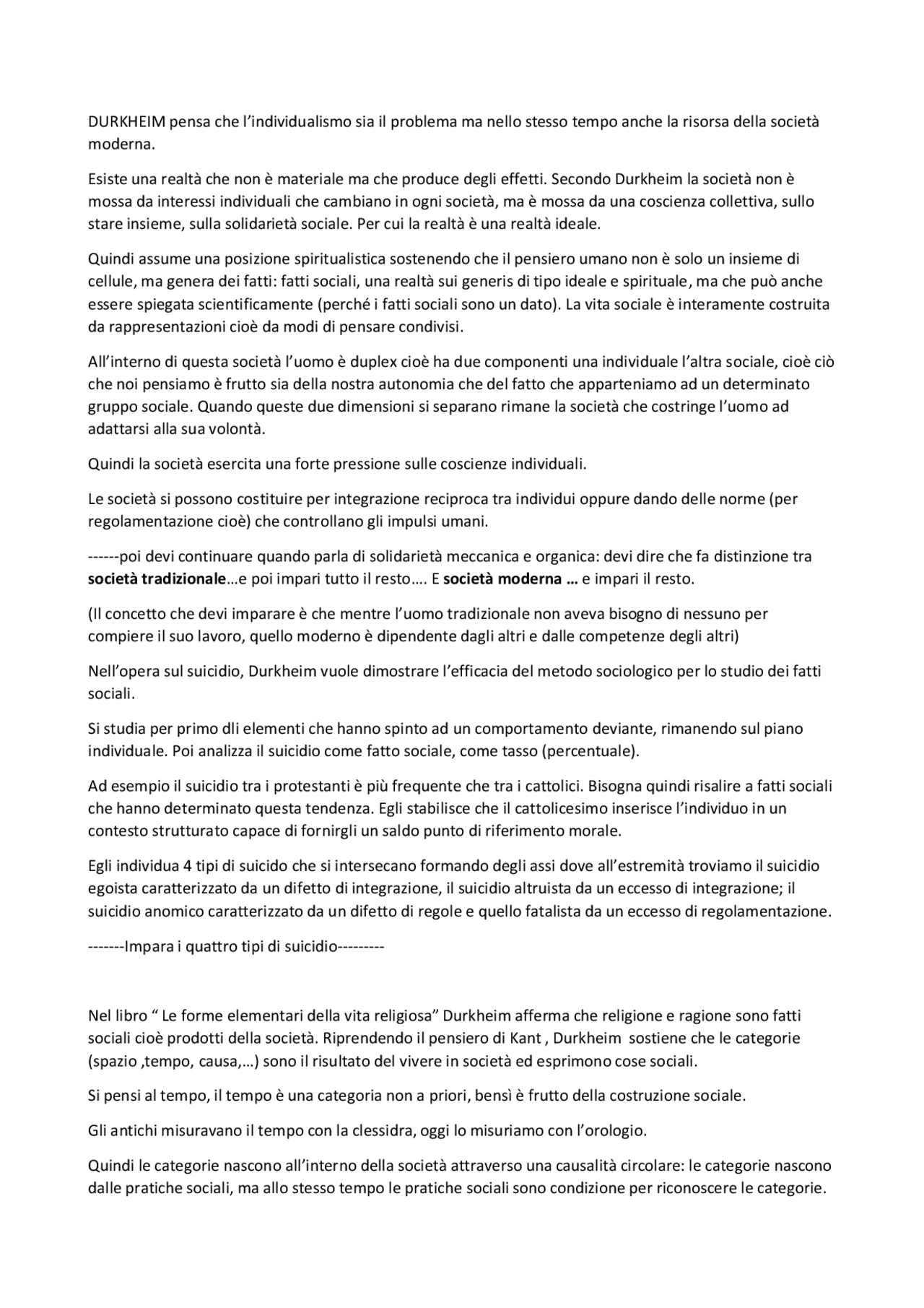 Appunti Durkheim Da Ambrogio Santambrogio Docsity