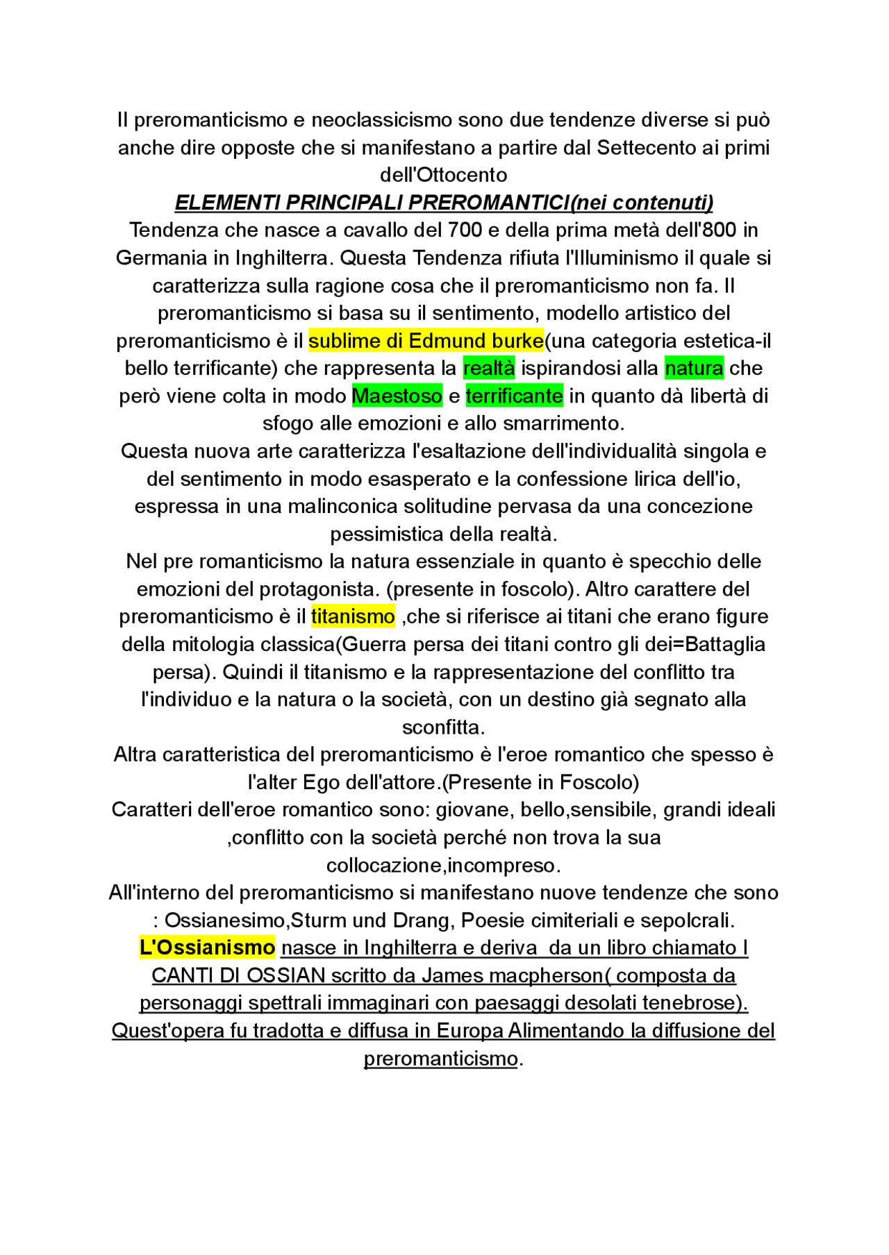 Appunti Di Ugo Foscolo Docsity