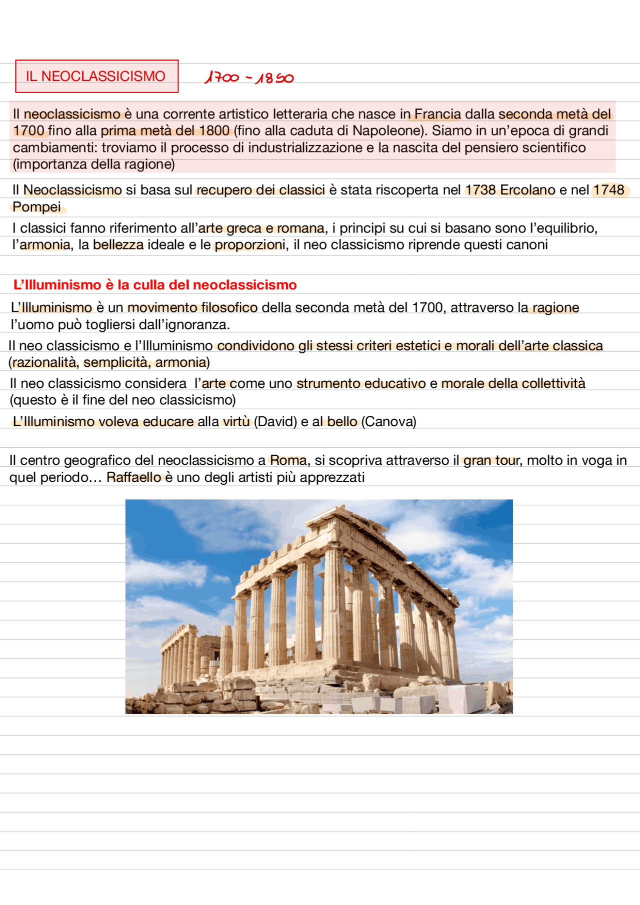 Neoclassicismo Canova E David Docsity