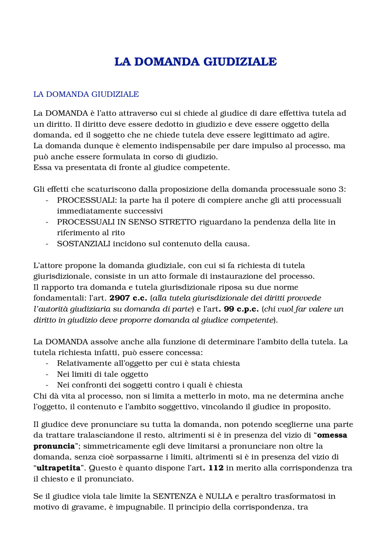 Capitoli Primi Del Libro Sassani Procedura Civile Docsity