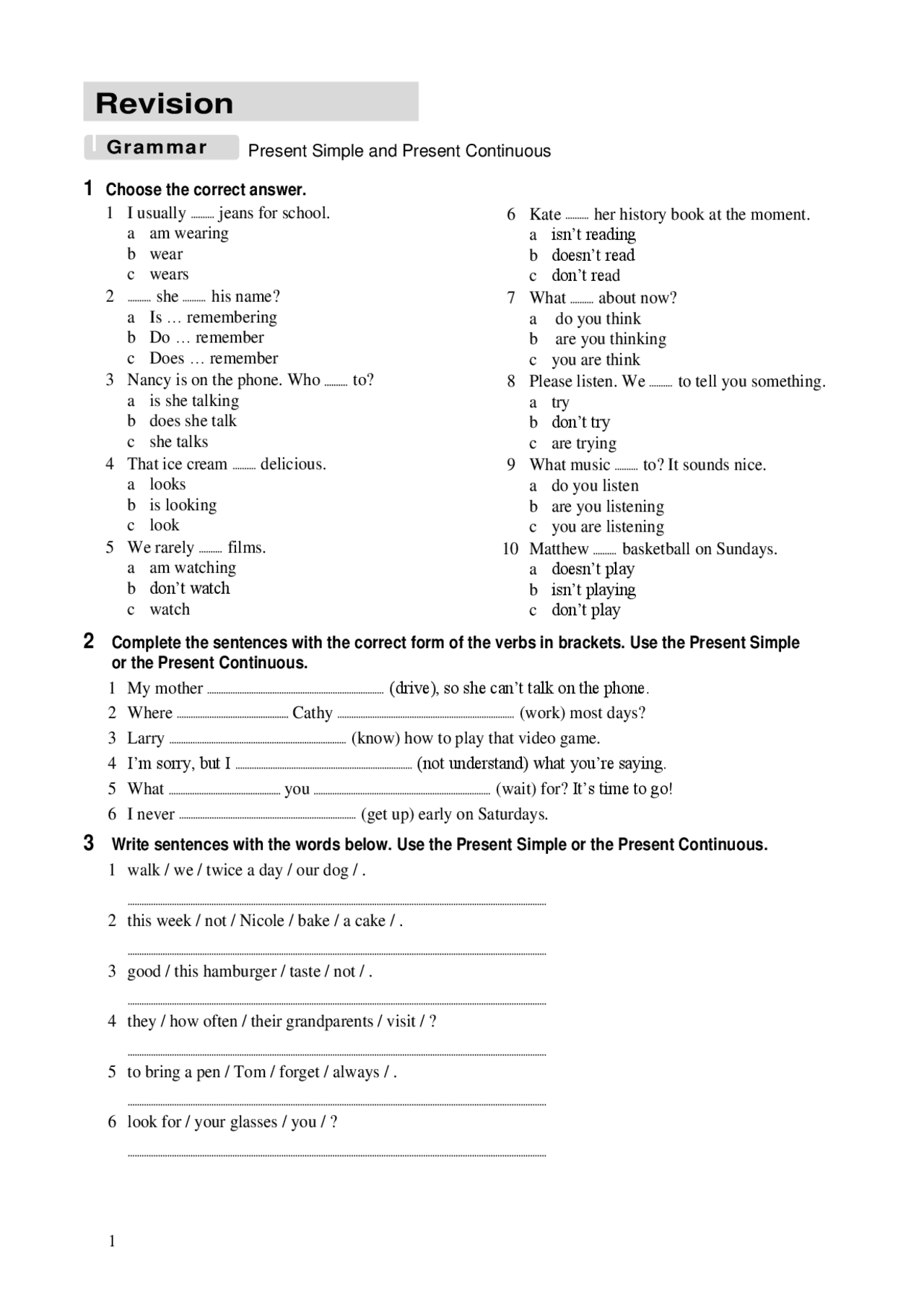 Repaso Tiempos verbales - Docsity