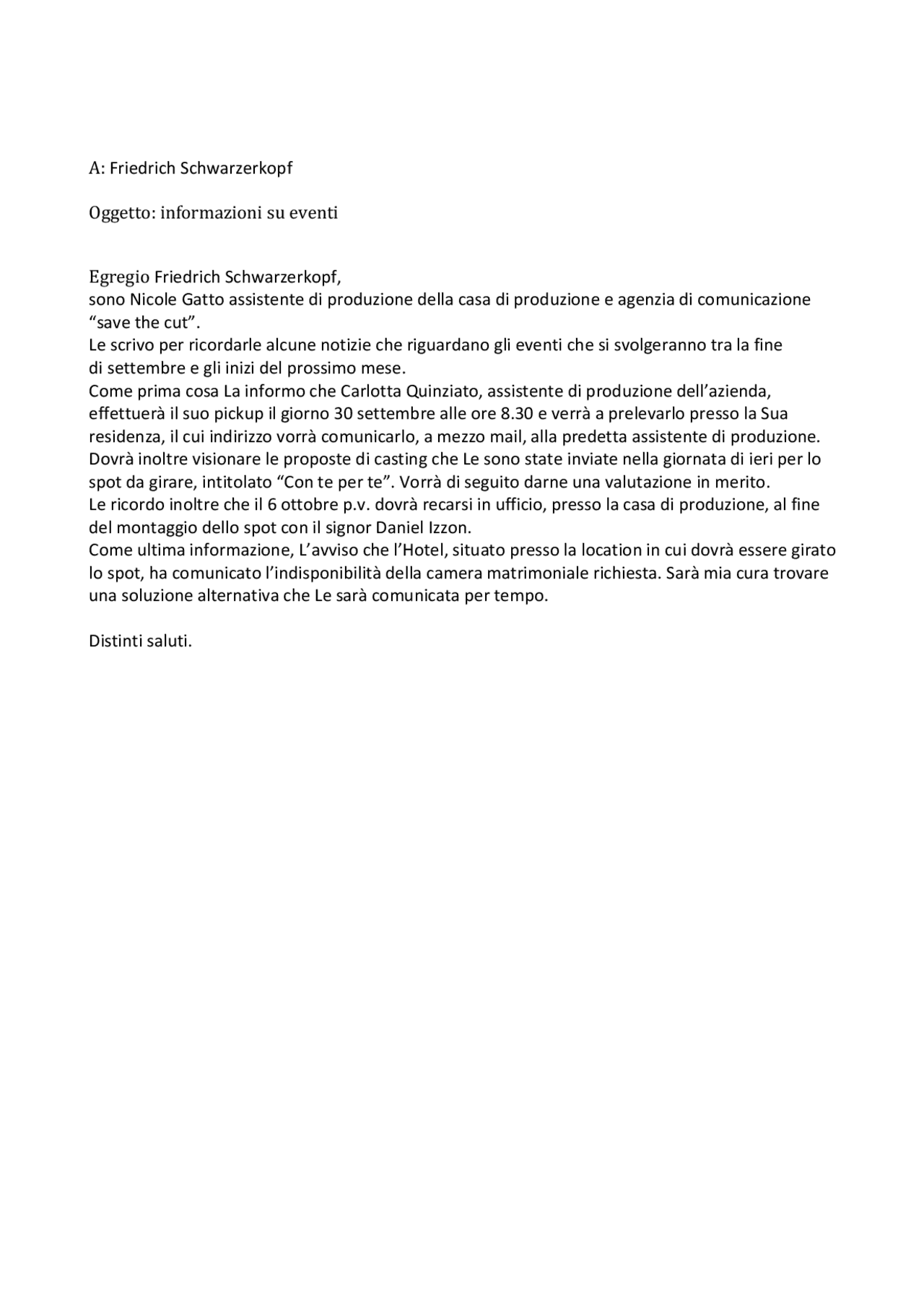 Esercizi Vari Prova Mail Docsity
