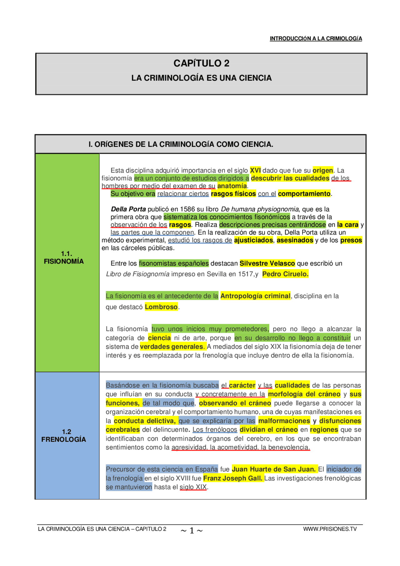 Cuadro Resumen Tema 4 Introduccion A La Criminología Docsity