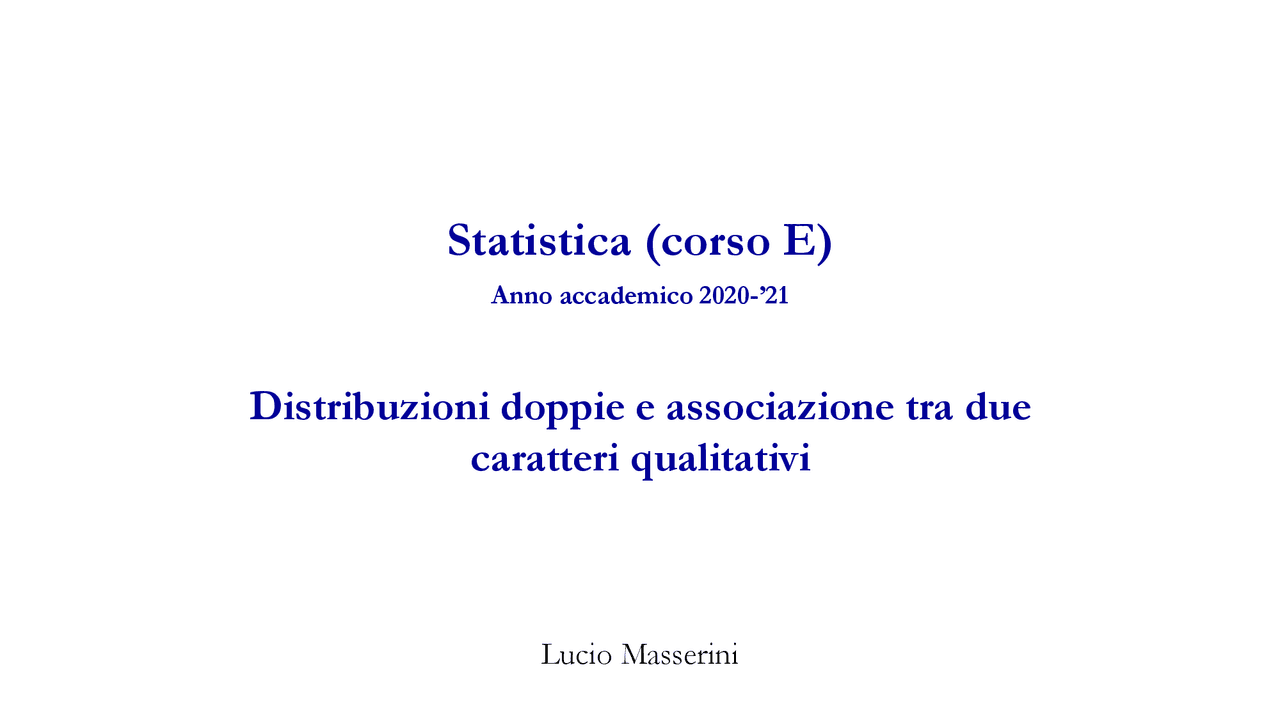 Distribuzioni Doppie E Associazione Docsity