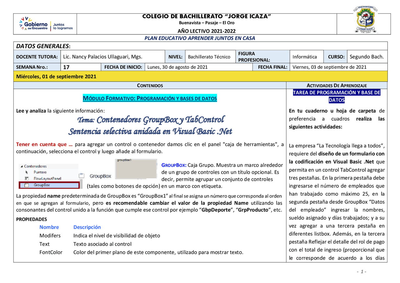 Programación Visual Basic Net Docsity