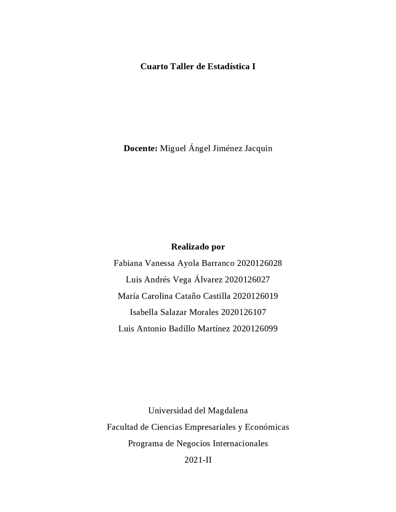 Taller De Estadistica Ejercicios De Refuerzo Docsity