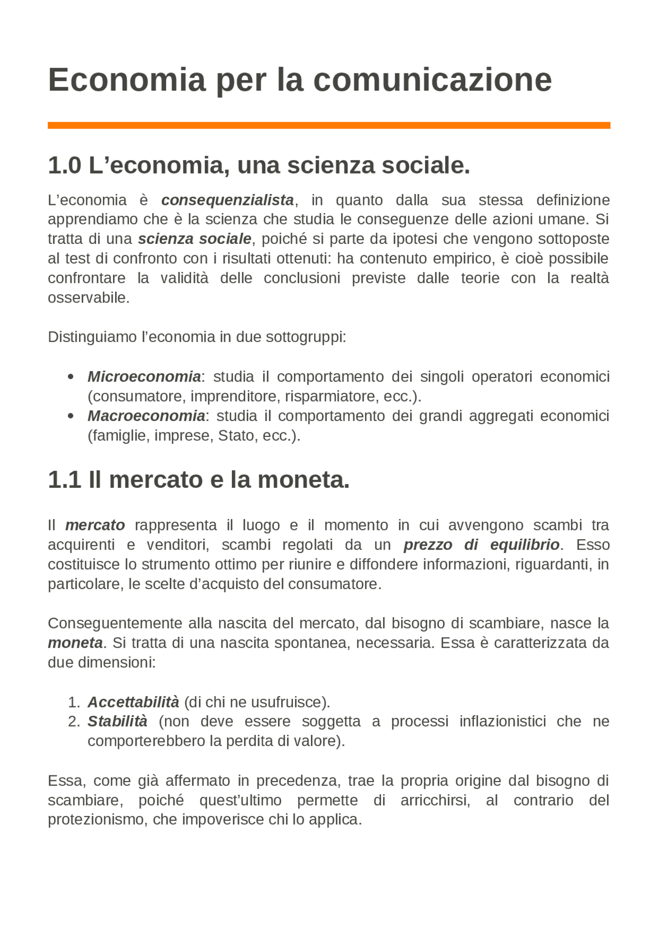 Appunti E Grafici Di Microeconomia Docsity
