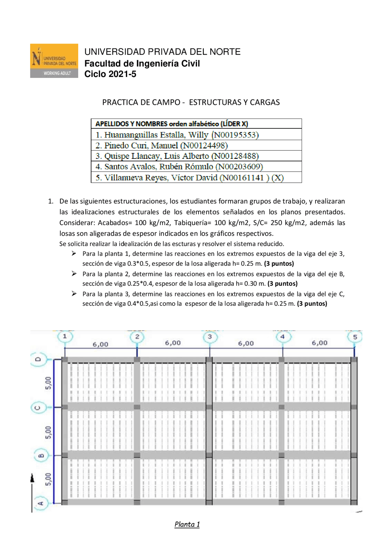 Estructuras y Cargas Practica de Campo N°03 - Docsity