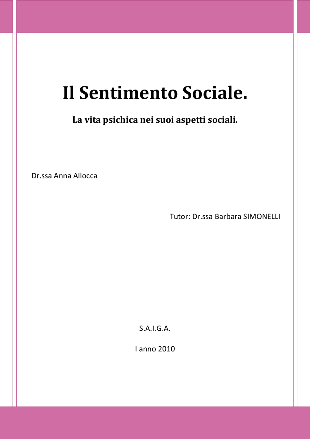 Adleril Sentimento Sociale Docsity