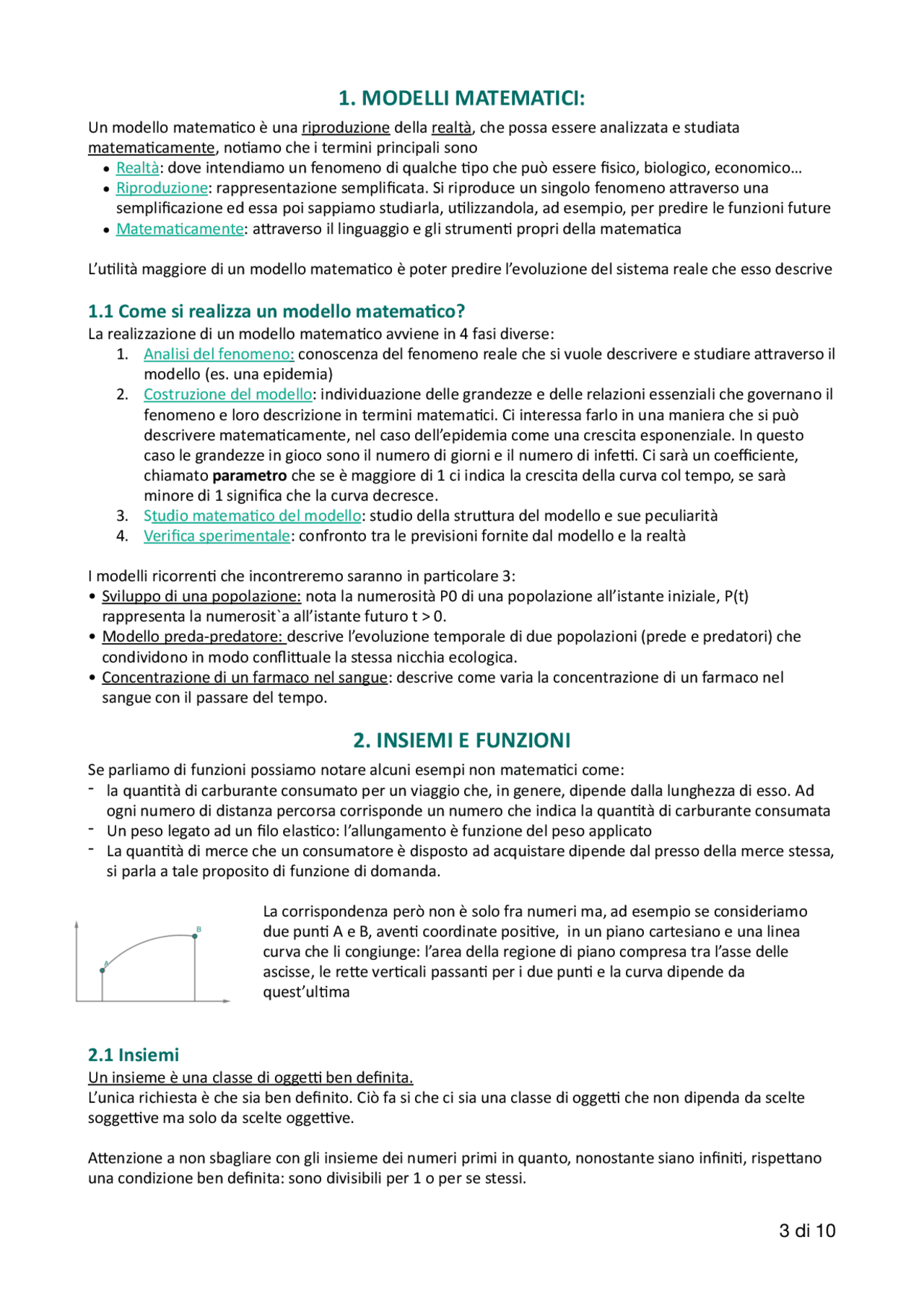 Modelli matematici, insiemi e funzioni | Dispense di Matematica ...