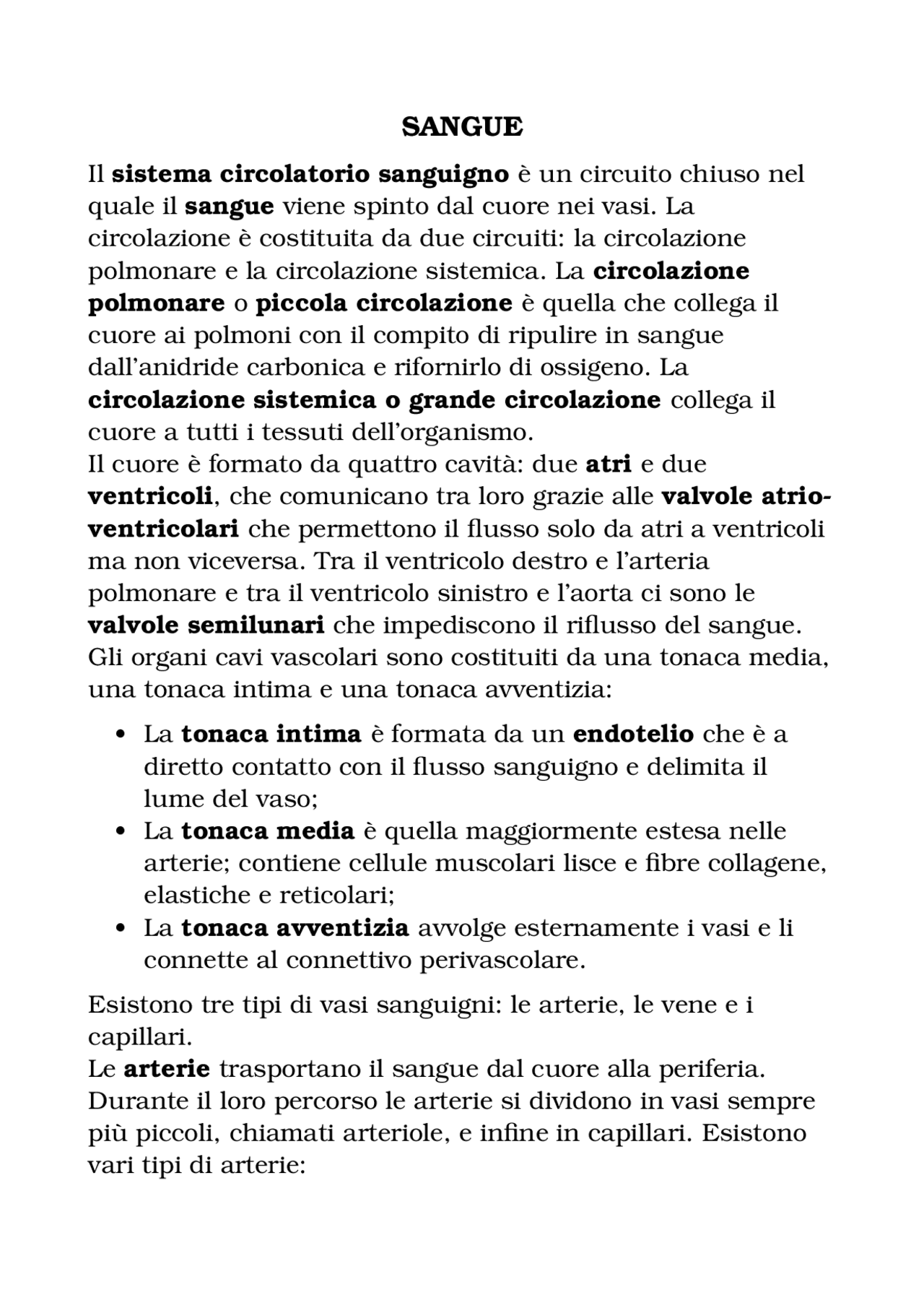 Sistema Circolatorio Docsity