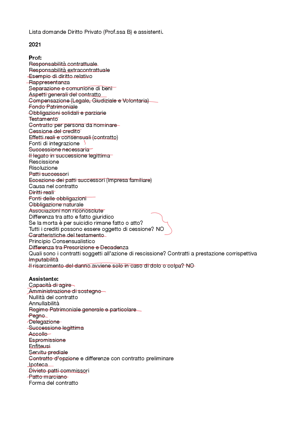 Domande Diritto Privato Docsity