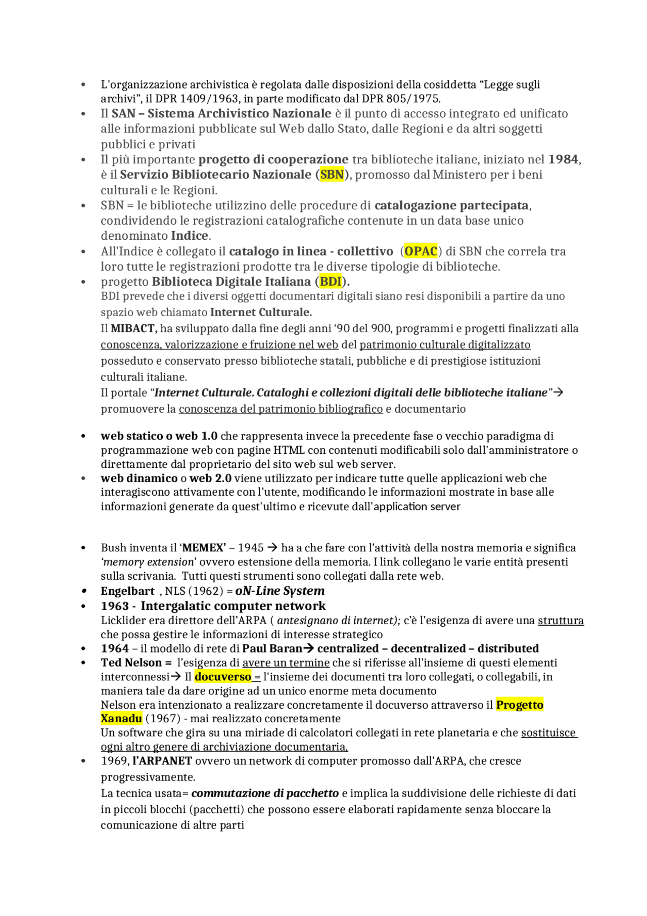 Biblioteconomia Digitale Docsity