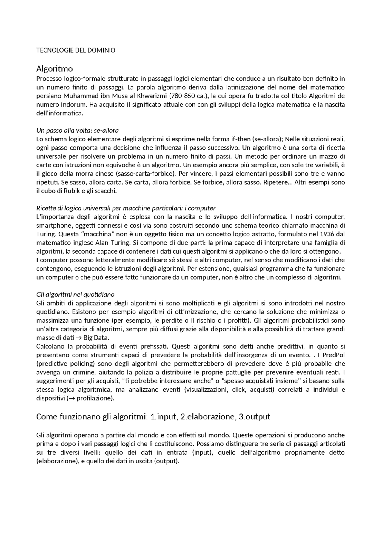 Riassunto Di Tecnologie Del Dominio Docsity
