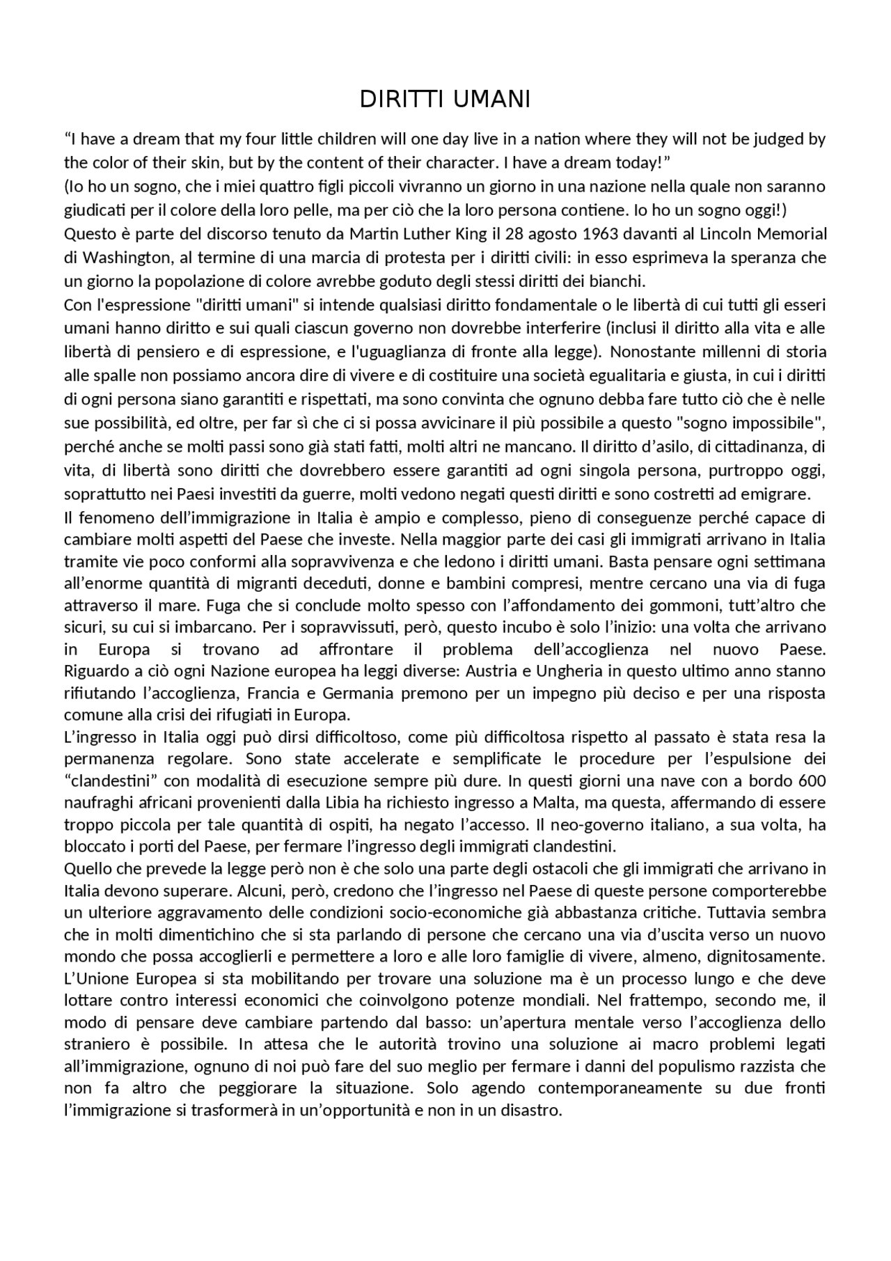 I Diritti Umani Docsity