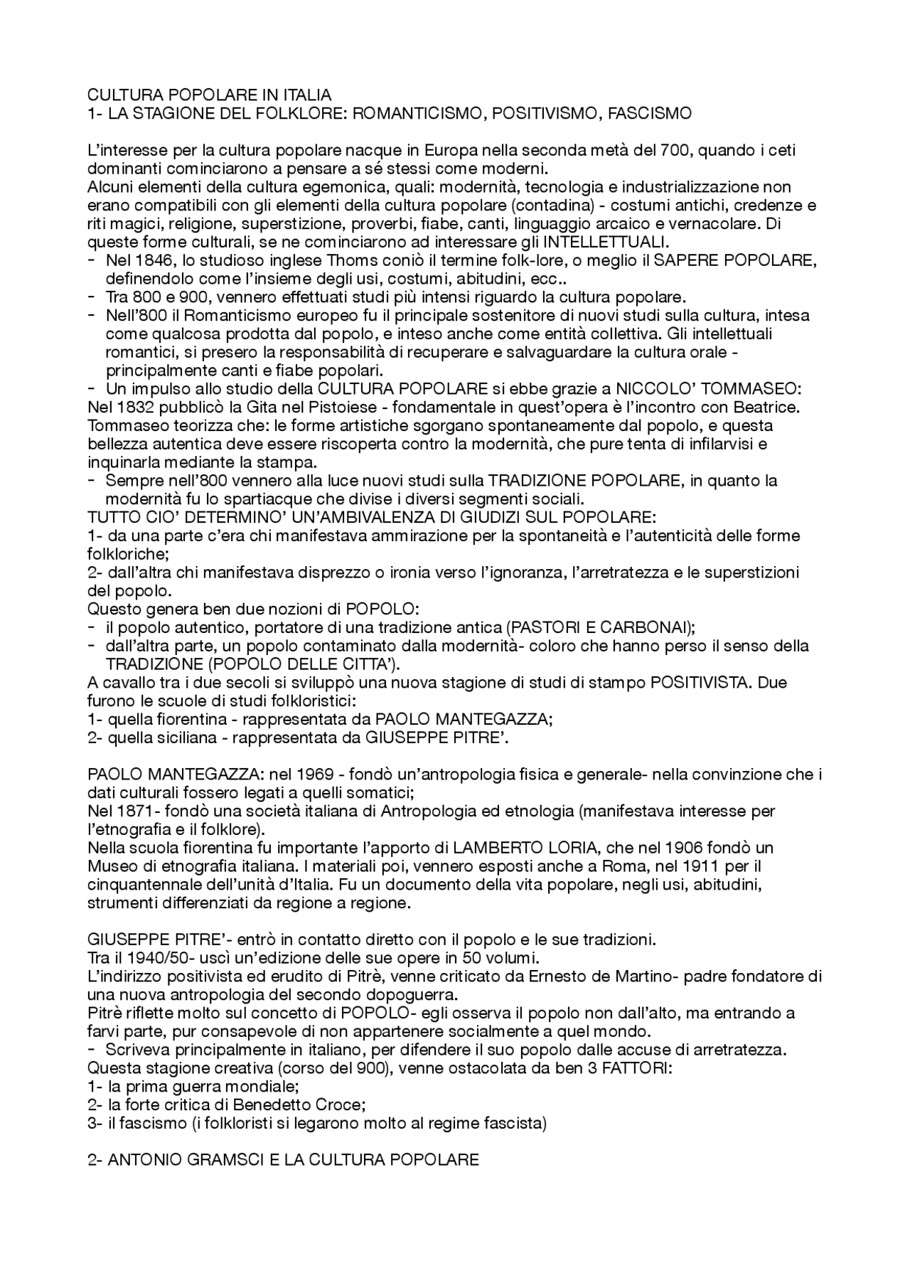 ANTROPOLOGIA CULTURALE PARTE 2 matteo aria - Docsity