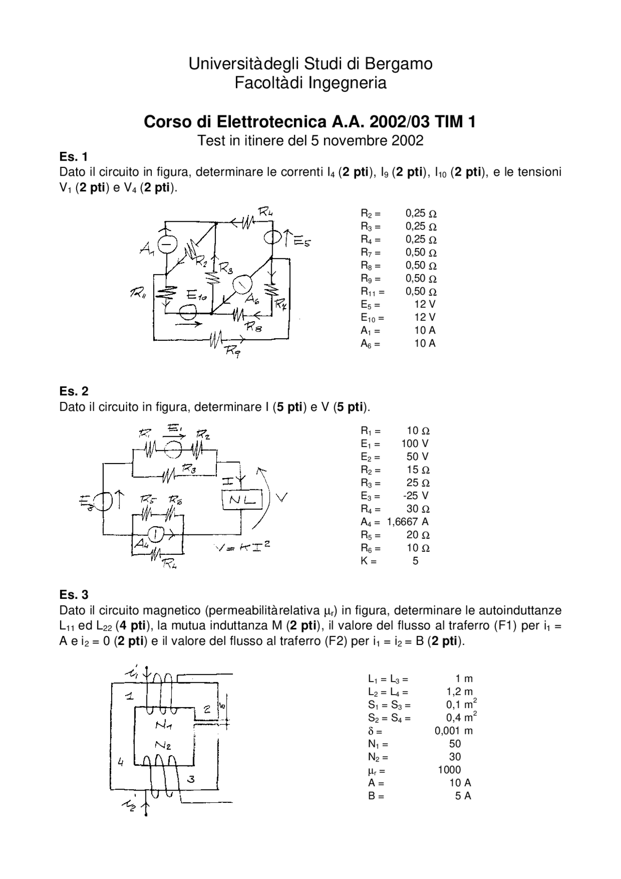 Temi Esame Elettrotecnica Uibg Docsity