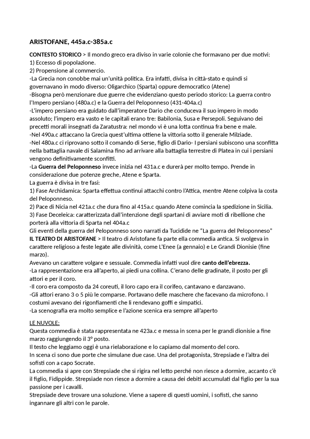 Dispense Di Letteratura Del Mondo Classico Docsity