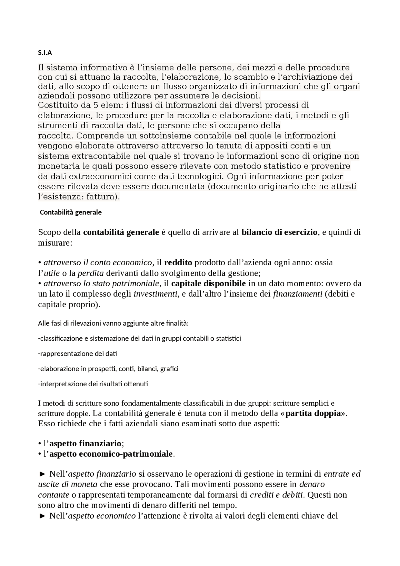 Contabilità e Bilancio - Docsity