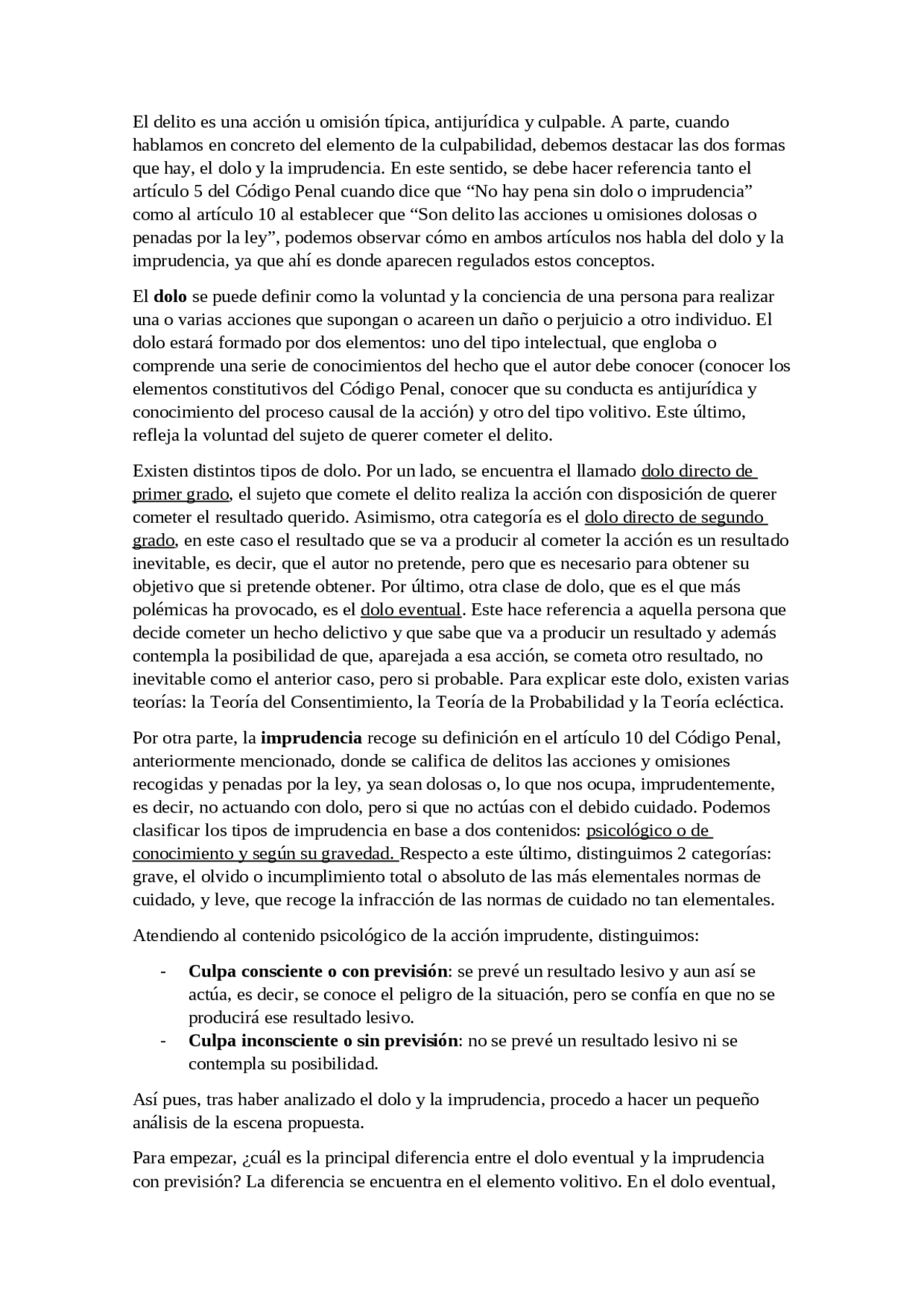 Caso Practico Derecho Penal Docsity