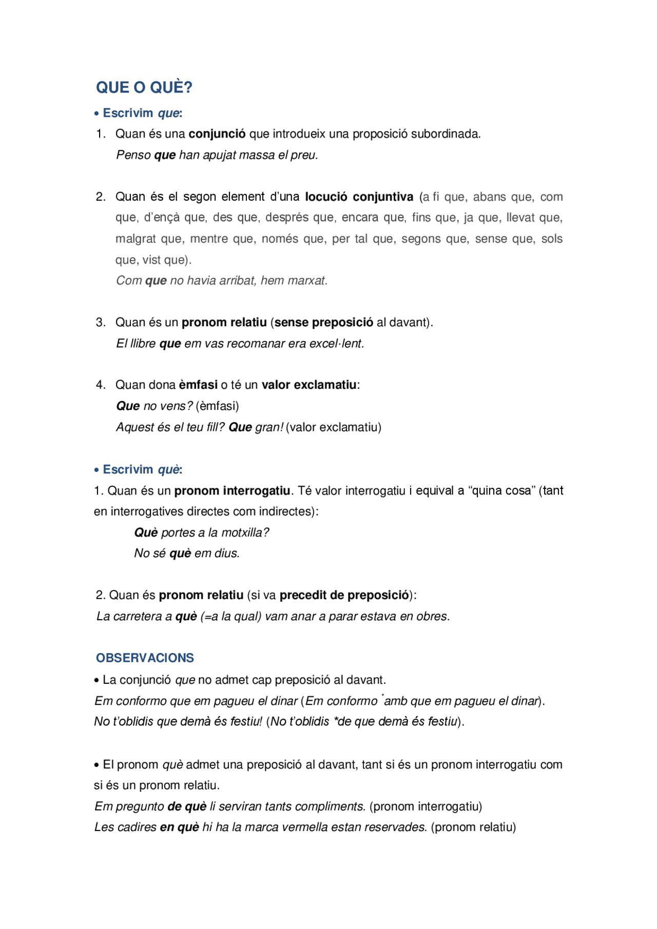 Que o Qué? Como diferenciar-lo y como saber cuando utilizar cada uno de ...