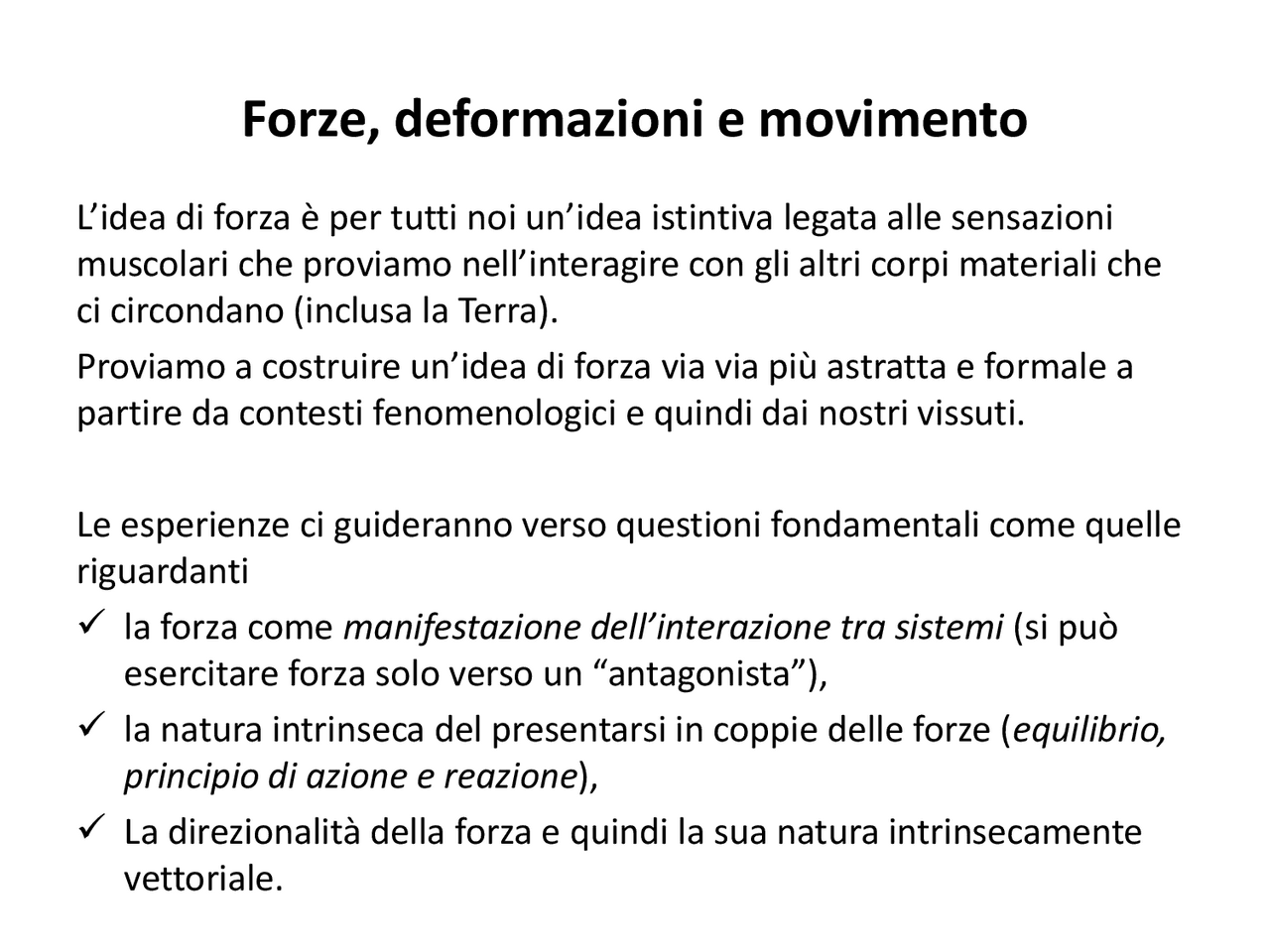 Forza e movimento fisica - Docsity