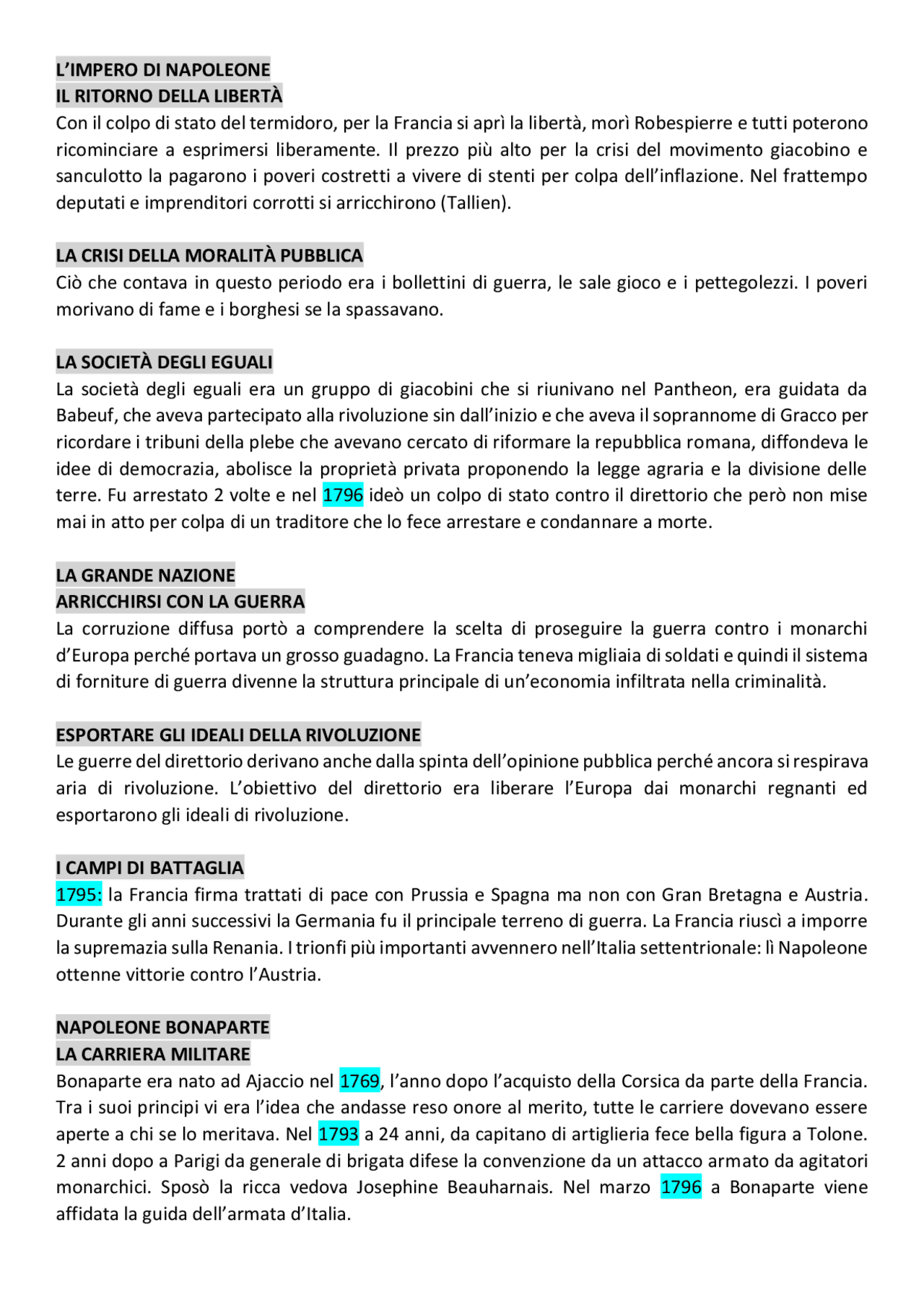 Napoleone Bonaparte Docsity