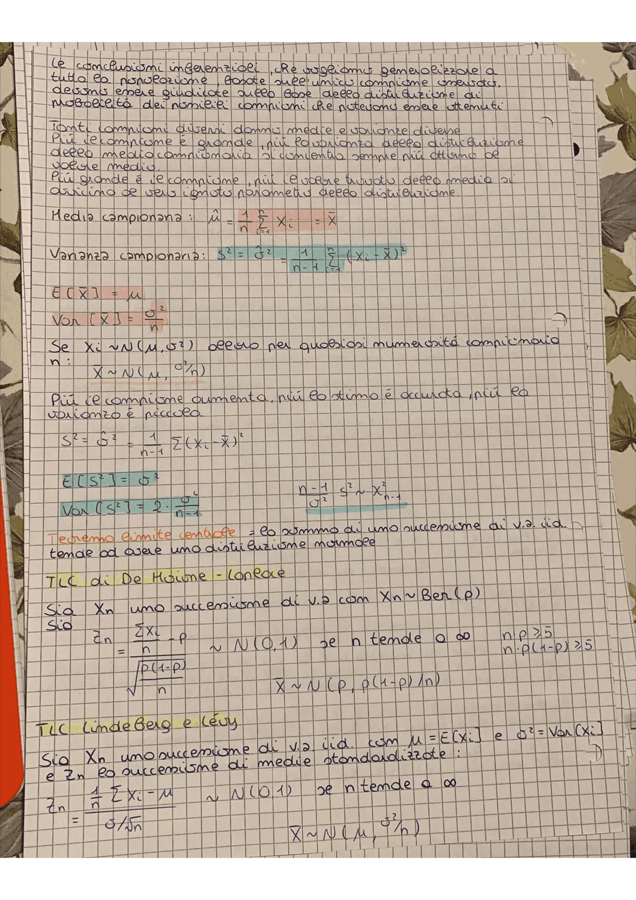 Formulario Con Formule Secondo Modulo Statistica Docsity