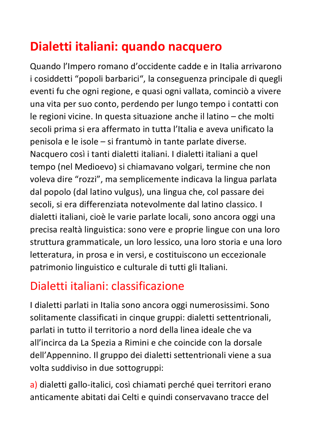 Dialetti Italiani La Loro Nascita Schemi E Mappe Concettuali Di