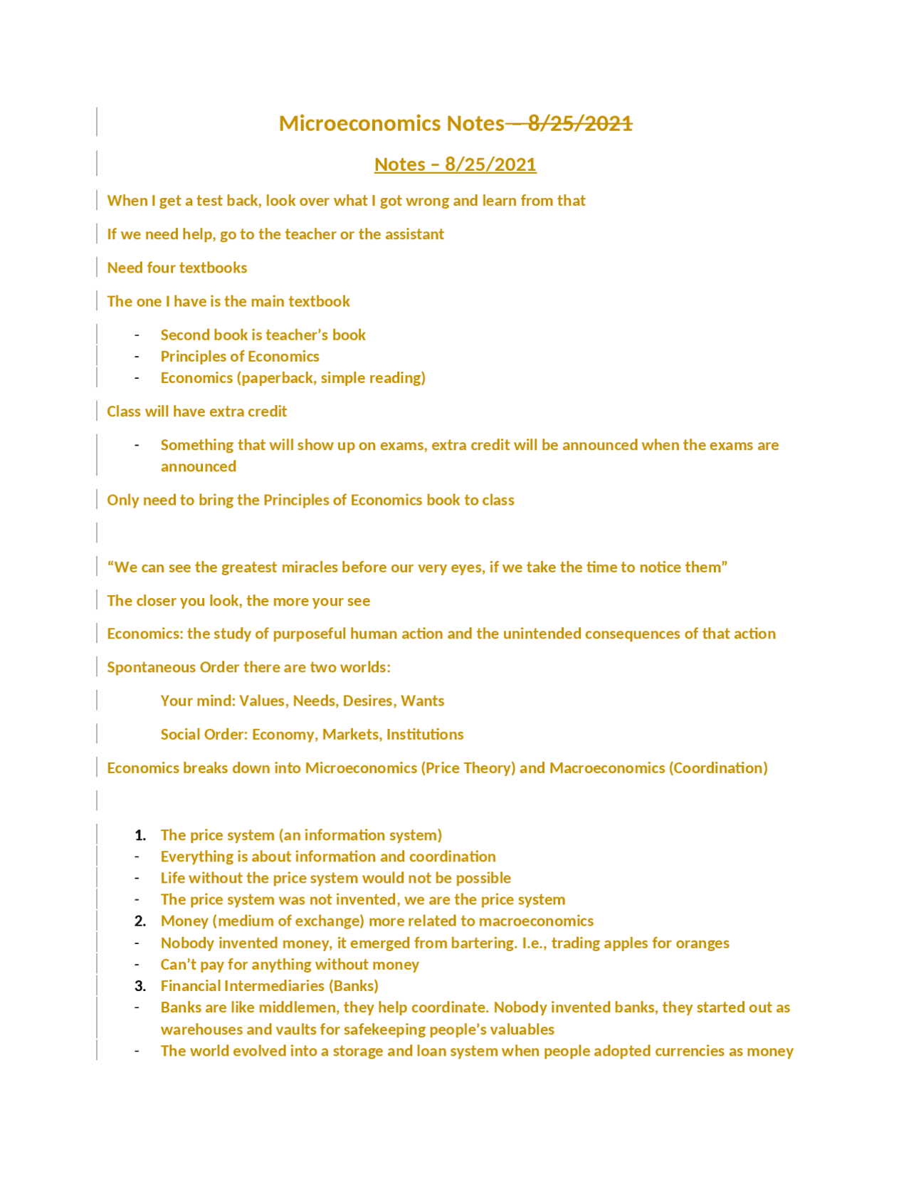 Economics Notes For Thomas Rustici | Study notes Economics | Docsity