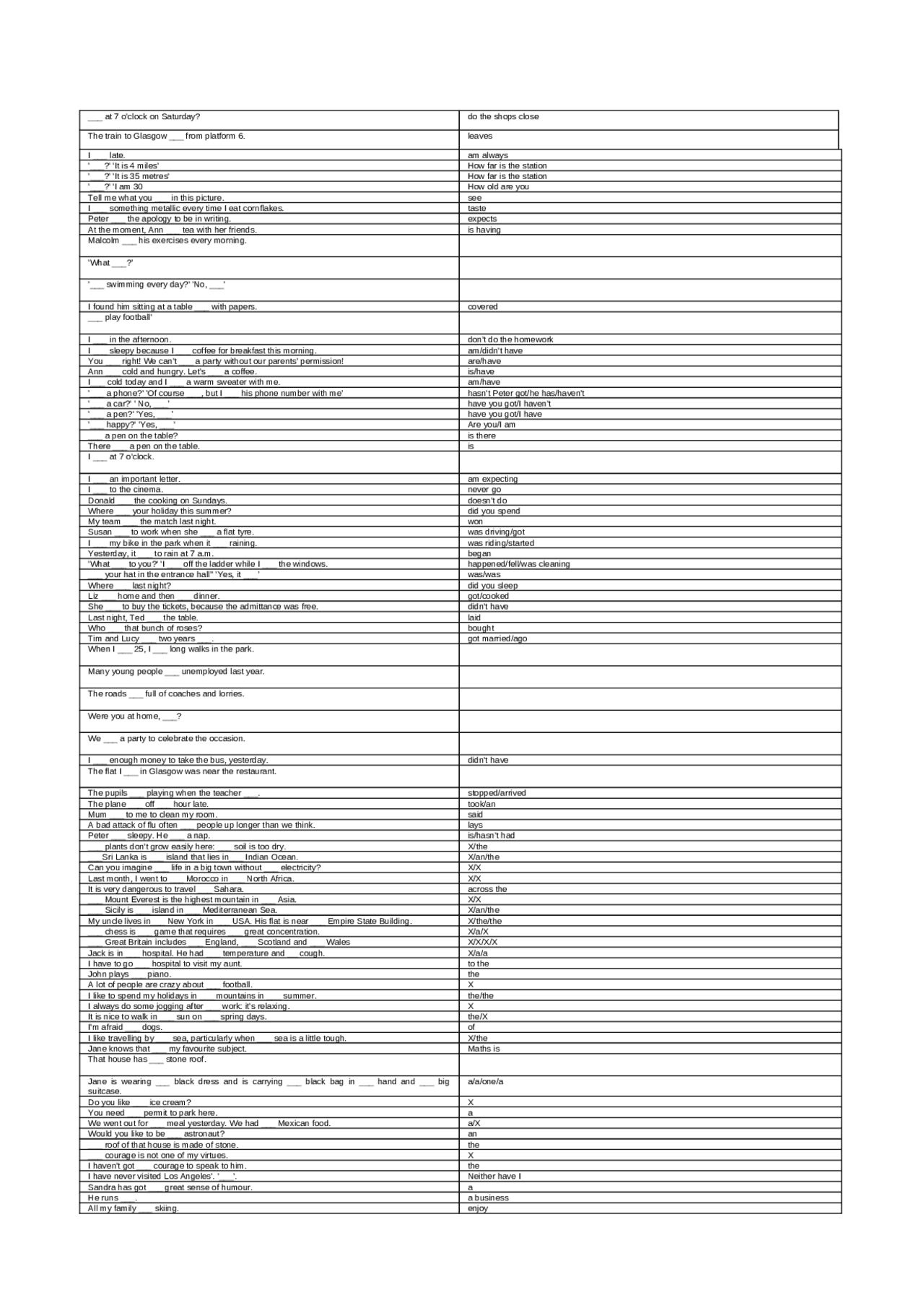 Domande Multiple Lingua Inglese Docsity