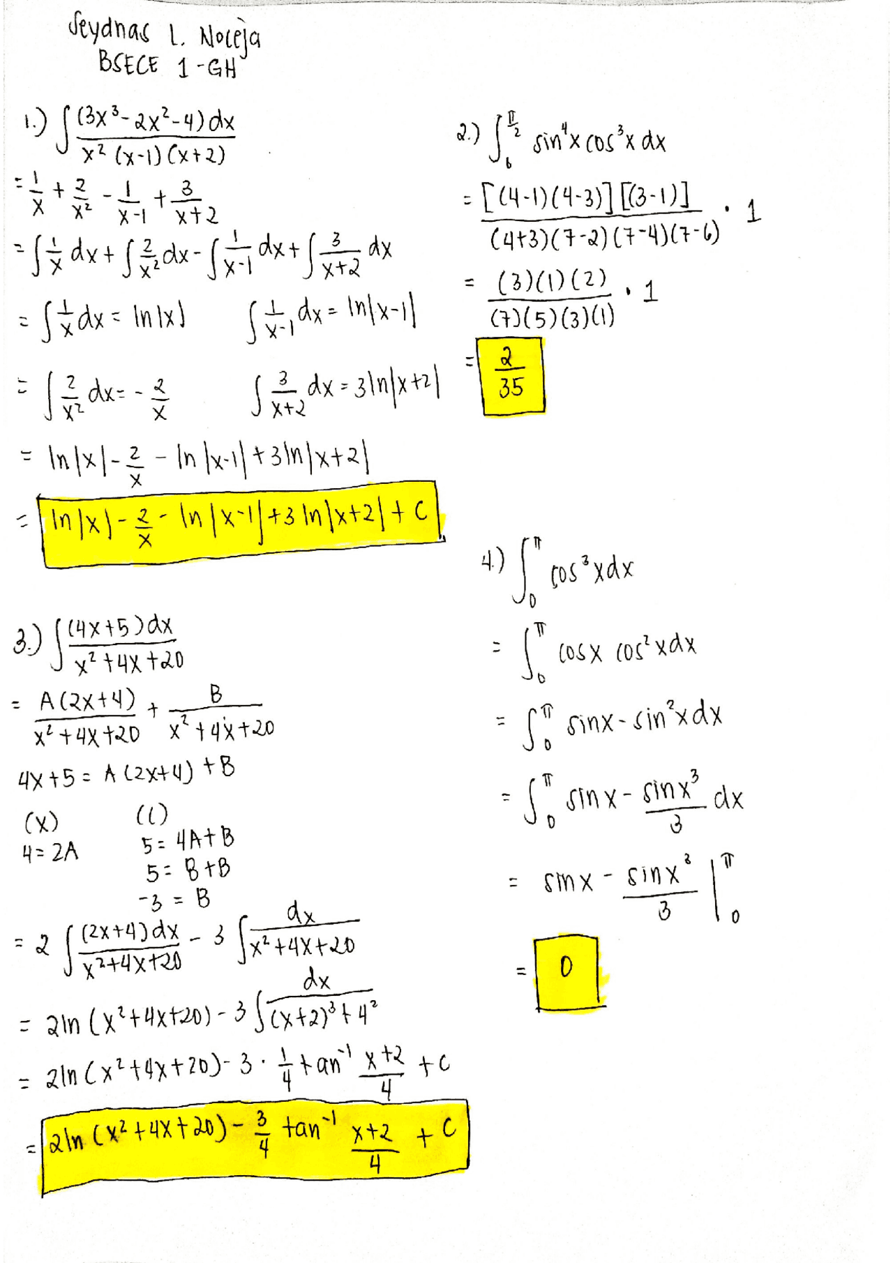 Calculus Answer And Solutions Docsity