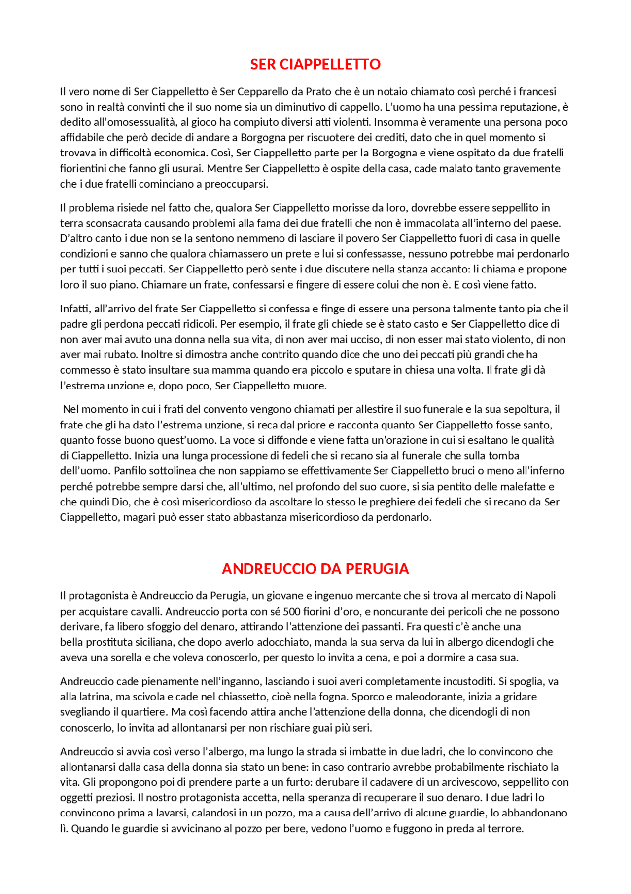 Testi Di Boccaccio Italiano Docsity