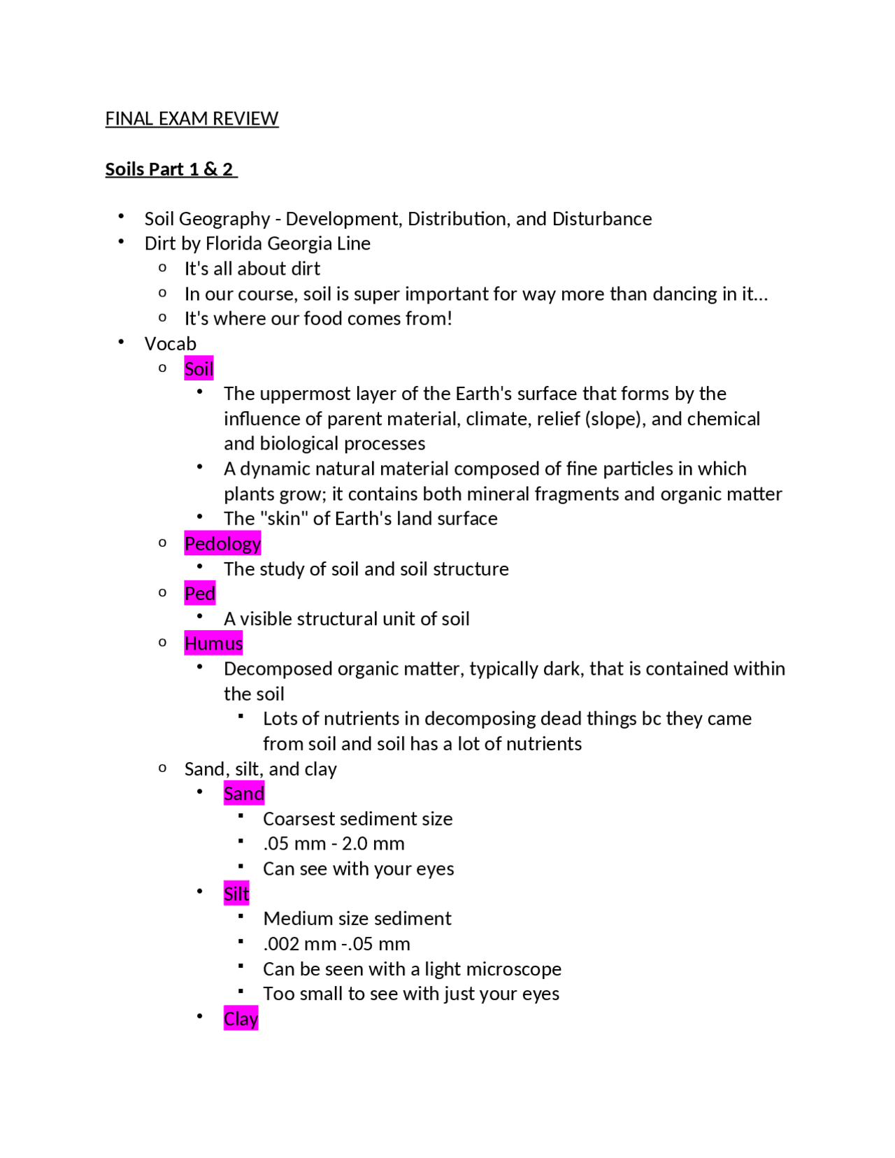 Geog 2051 Final Review Docsity