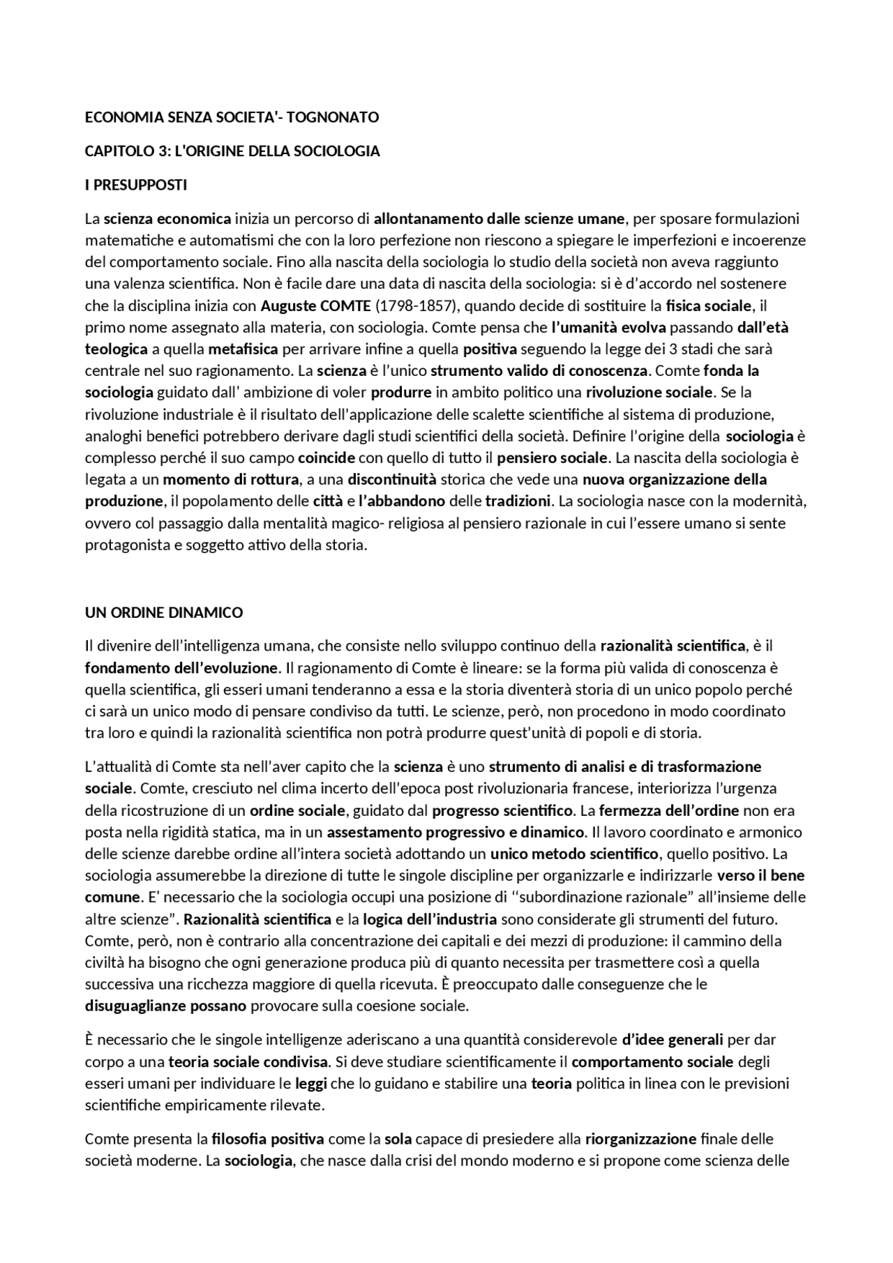 Capitolo 3 Riassunto Docsity