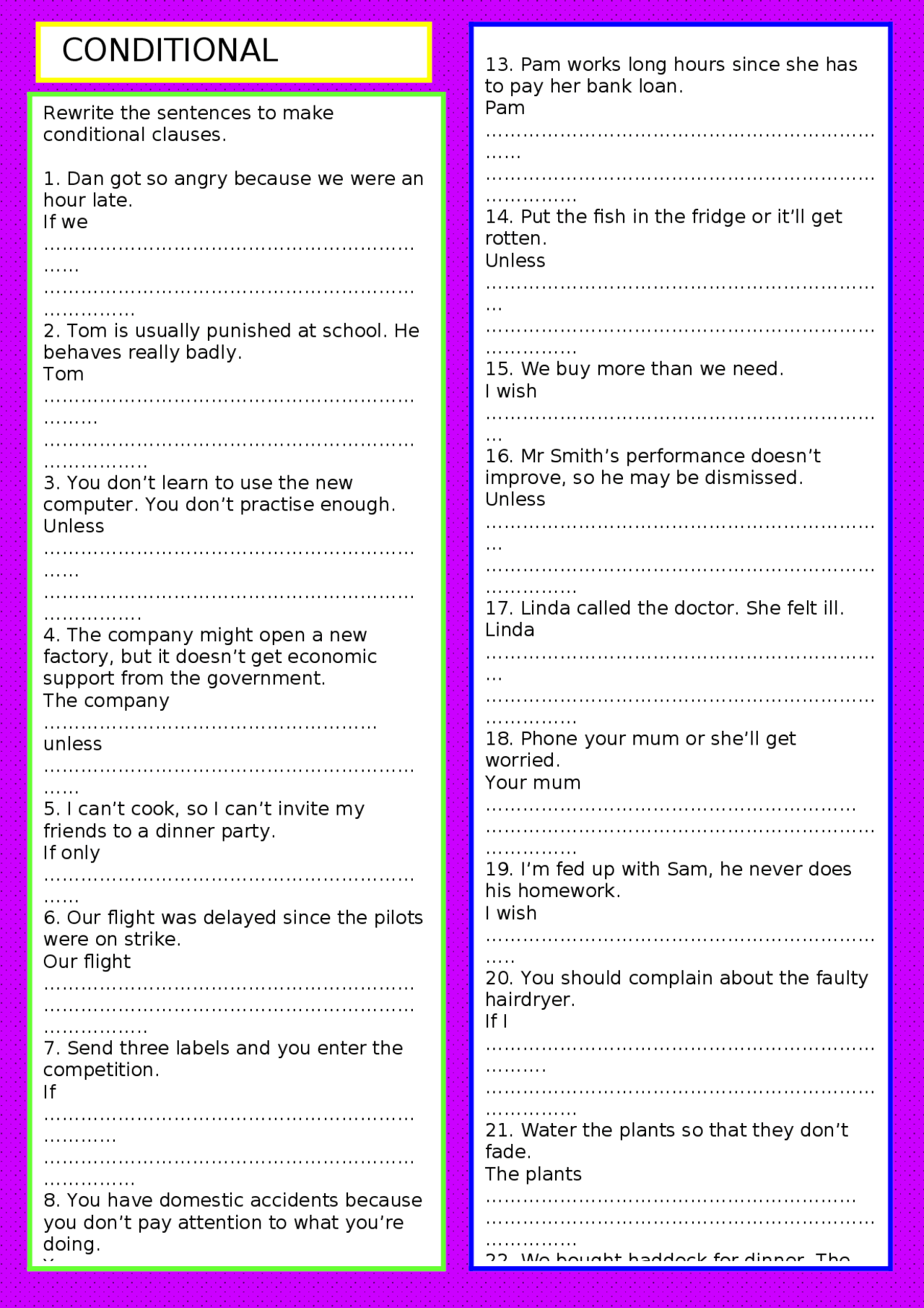If Clauses Esercizi Inglese Esercizi Di Inglese Docsity
