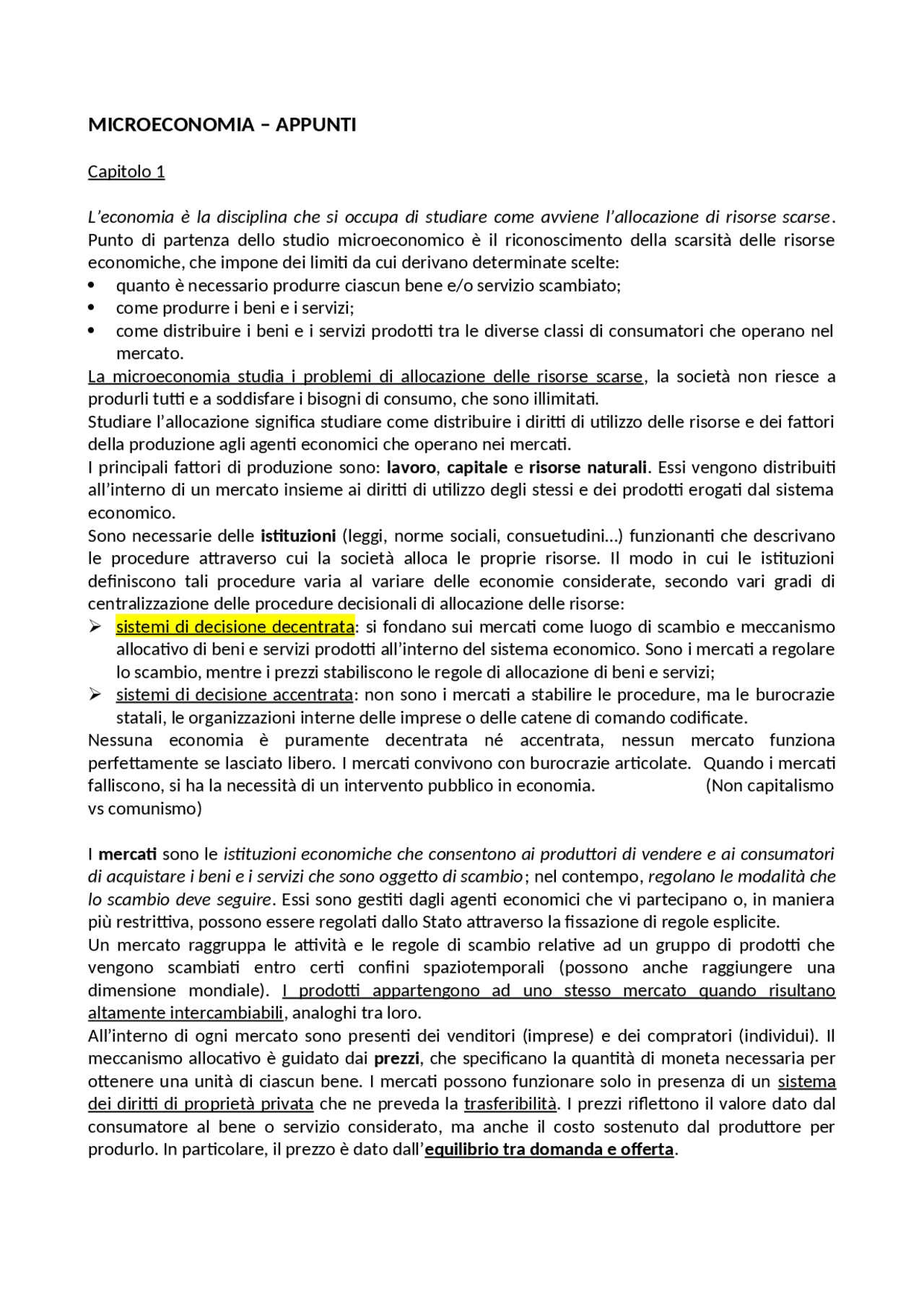 Microeconomia Unicatt Profssa Ghisetti 2020 21 Appunti Di
