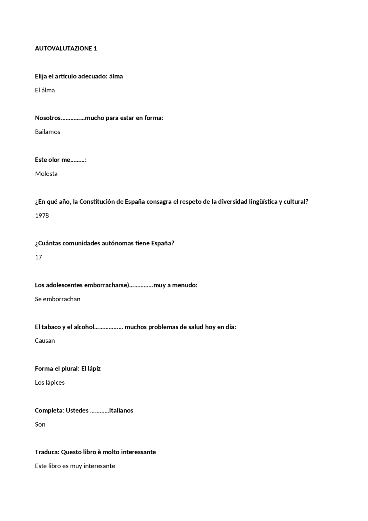 Lingua Spagnola Pegaso Docsity