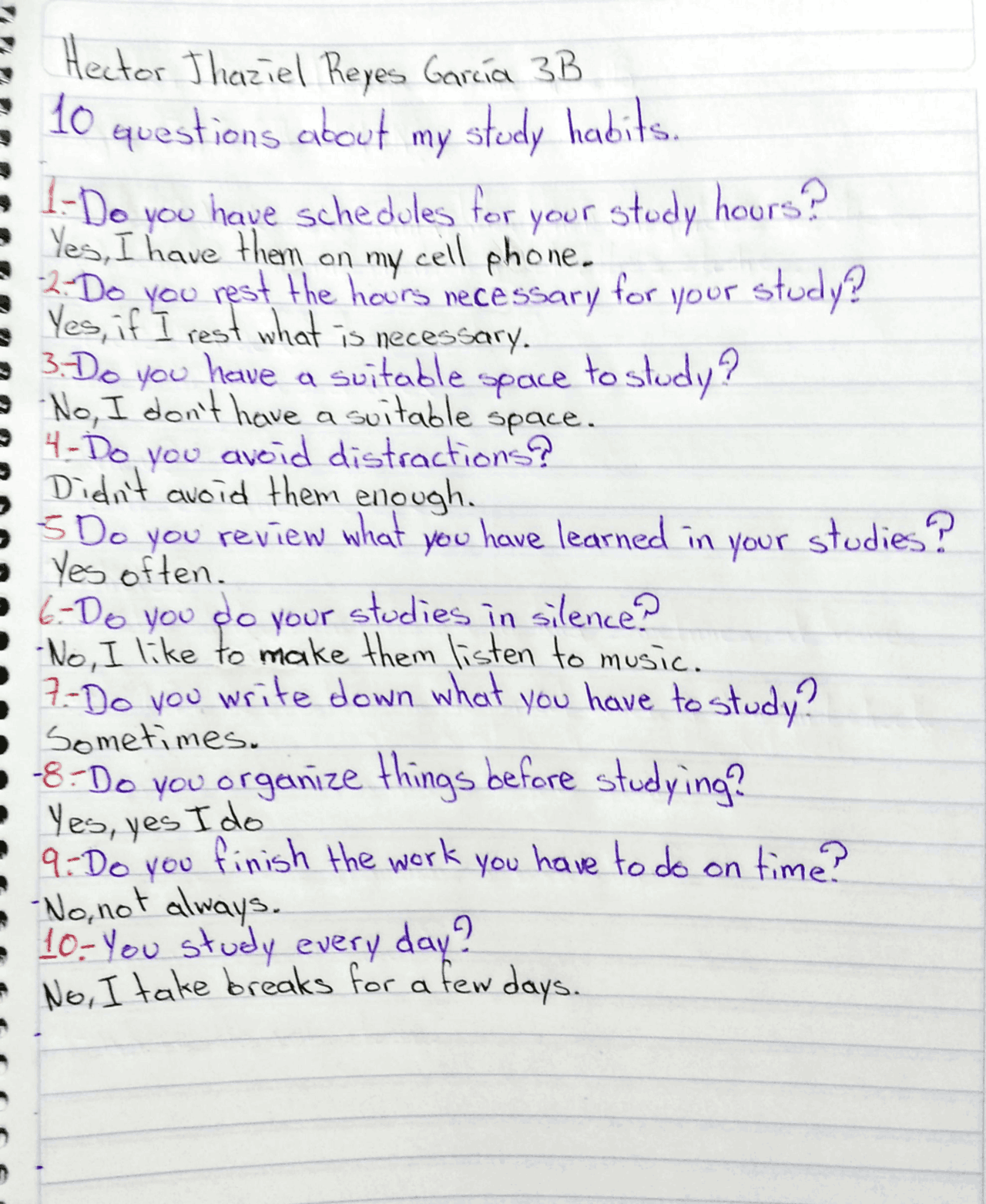 What are your study habits - Docsity