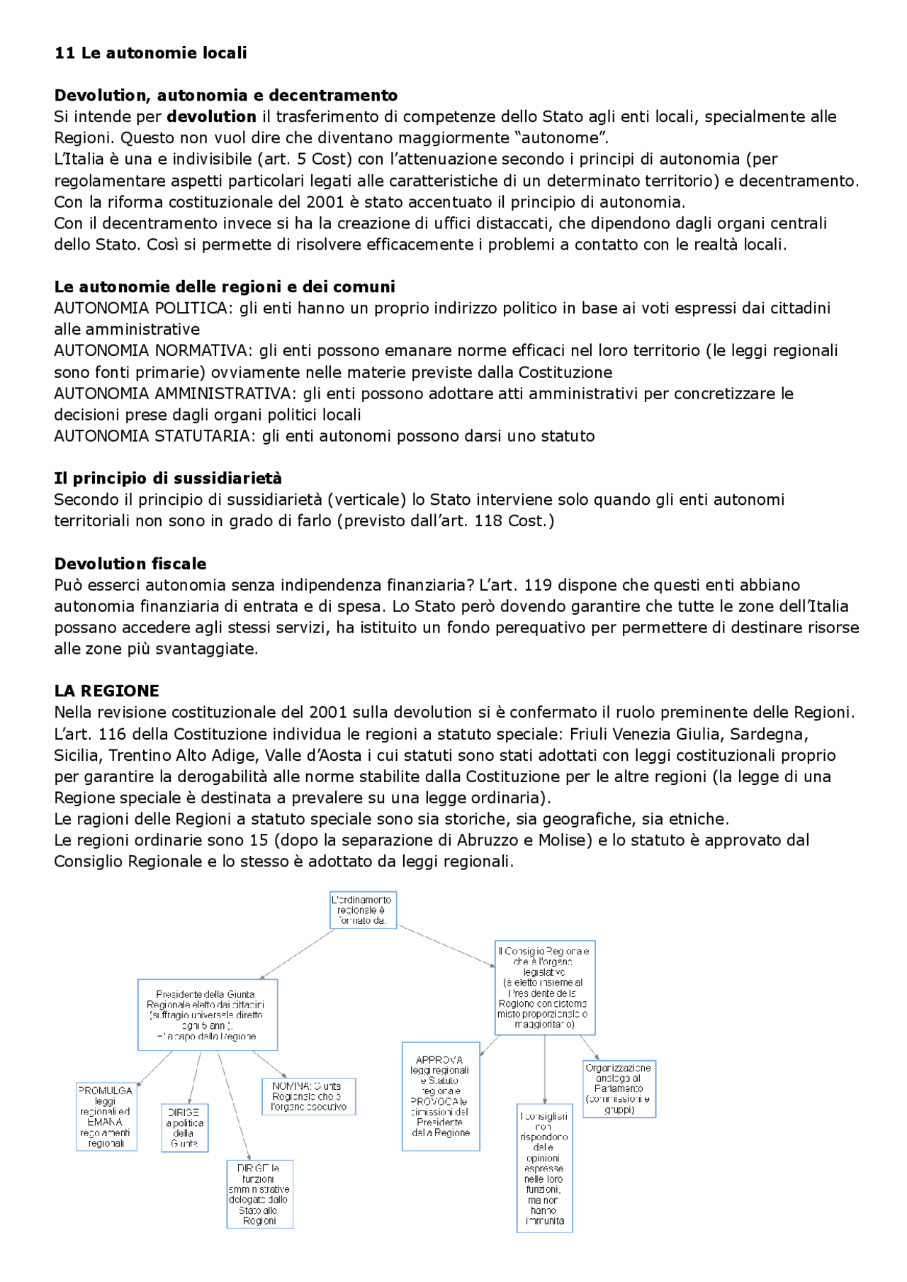 Concetti Fondamentali Delle Autonomie Locali Docsity