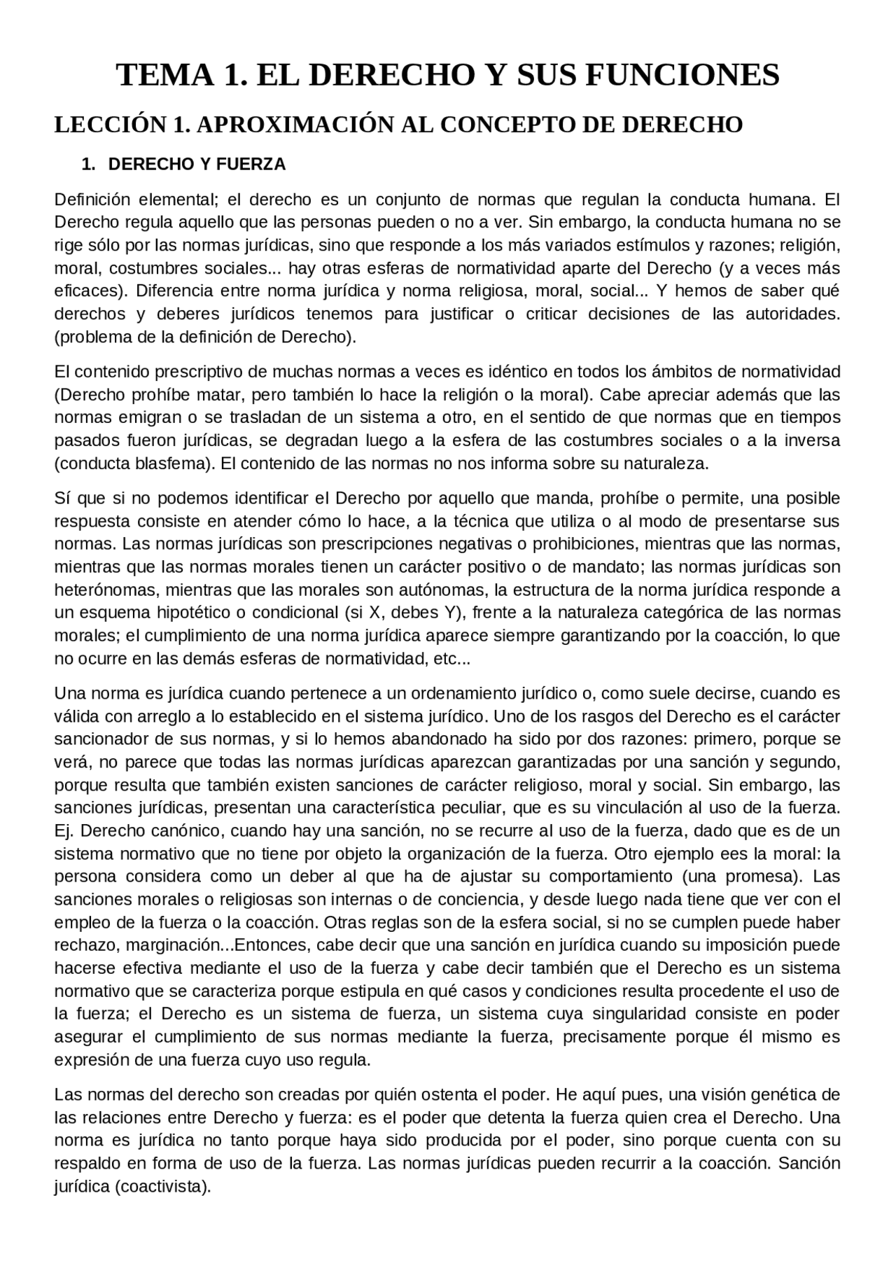 Apuntes Tema 1 Fonaments Del Dret Docsity