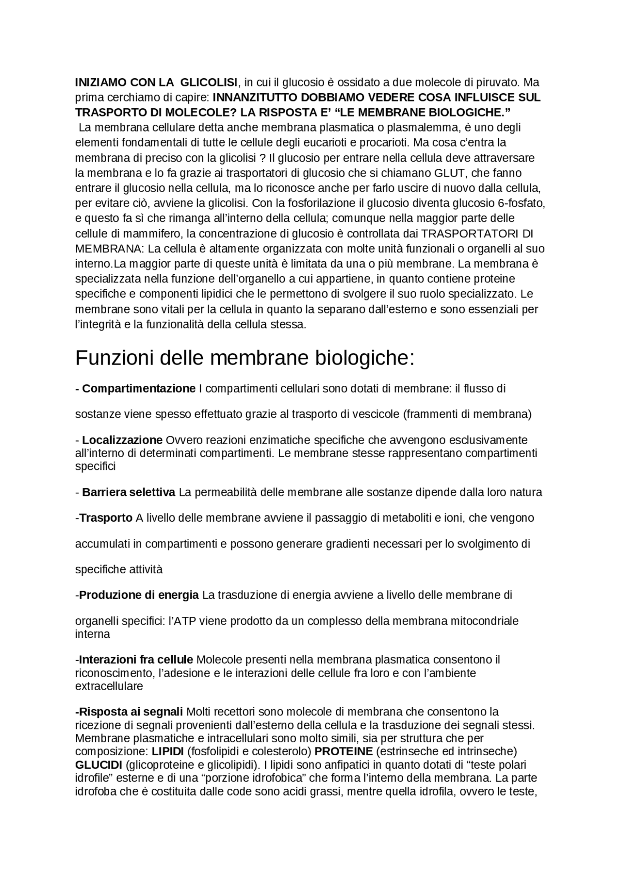 Riassunto Programma Biochimica Docsity