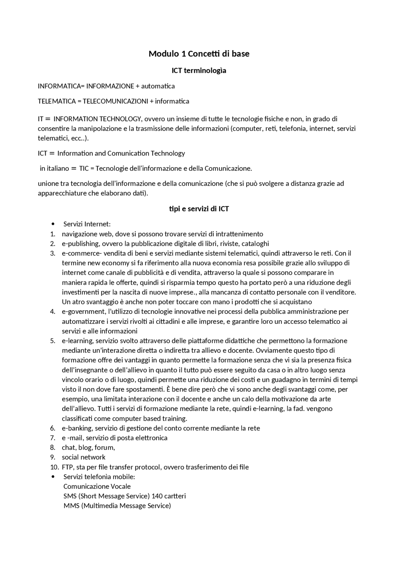 Modulo 1 Ecdl Fino Al Capitolo 12 Docsity