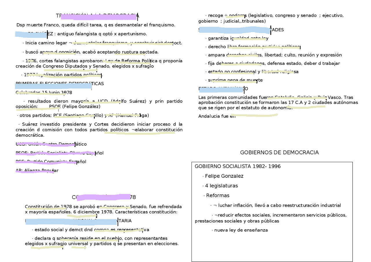 Transicion a la democracia - Docsity